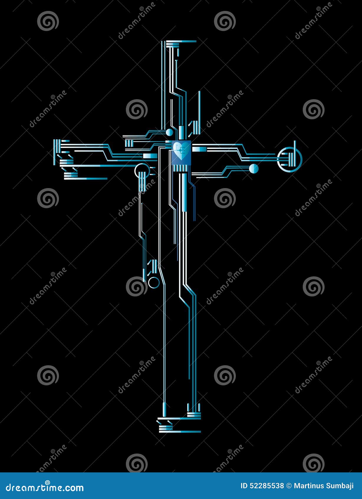 Cruz moderna ilustración del vector. Ilustración de cristiano - 52285538