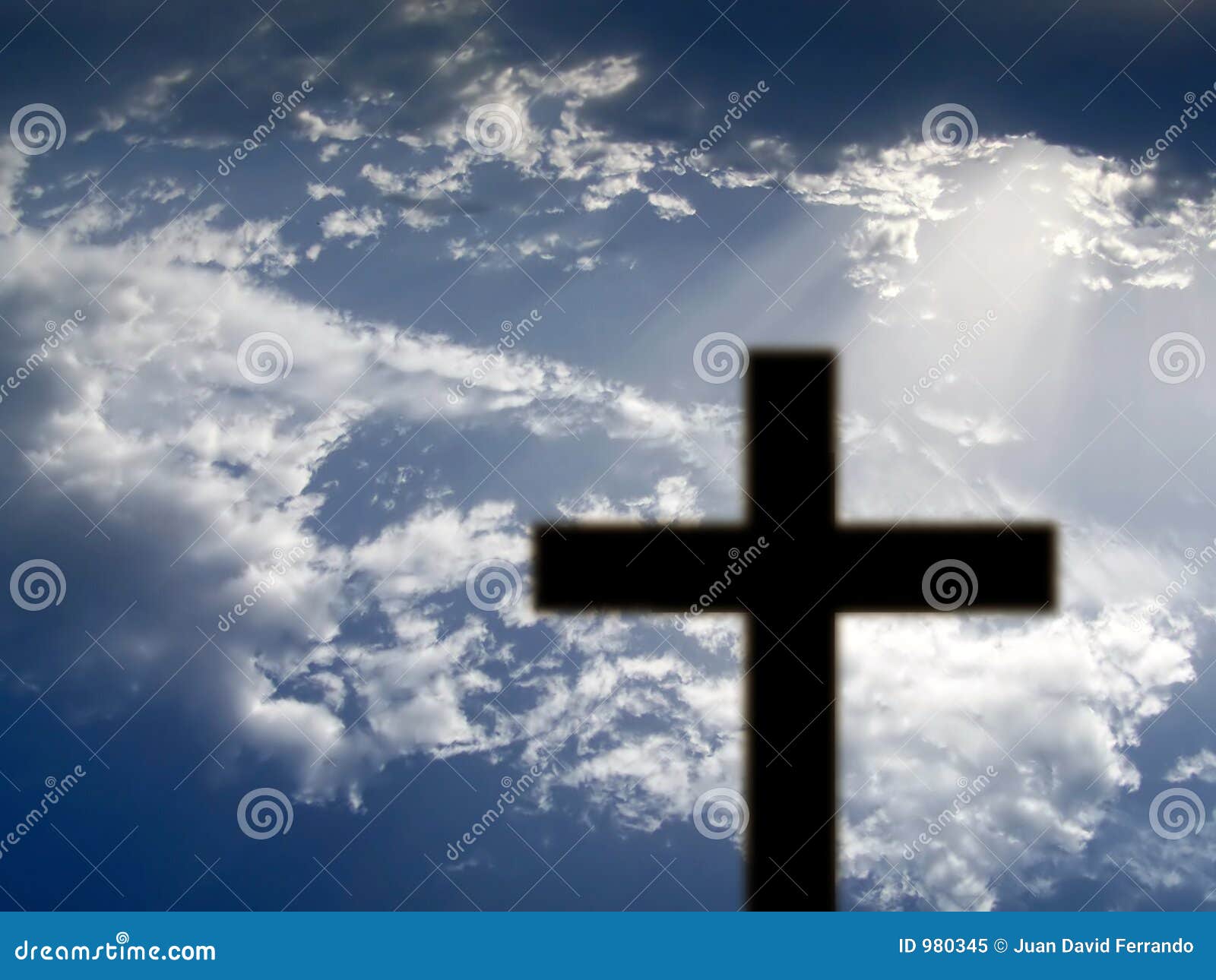 Cruz negra imagen de archivo. Imagen de cruz, rayos, nubes - 980345