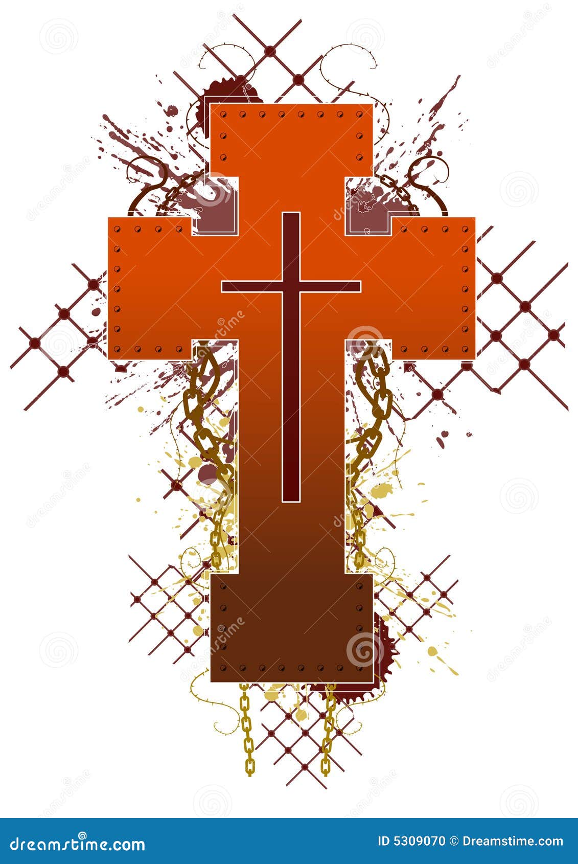 Cruz pesada del color ilustración del vector. Ilustración de creencia ...
