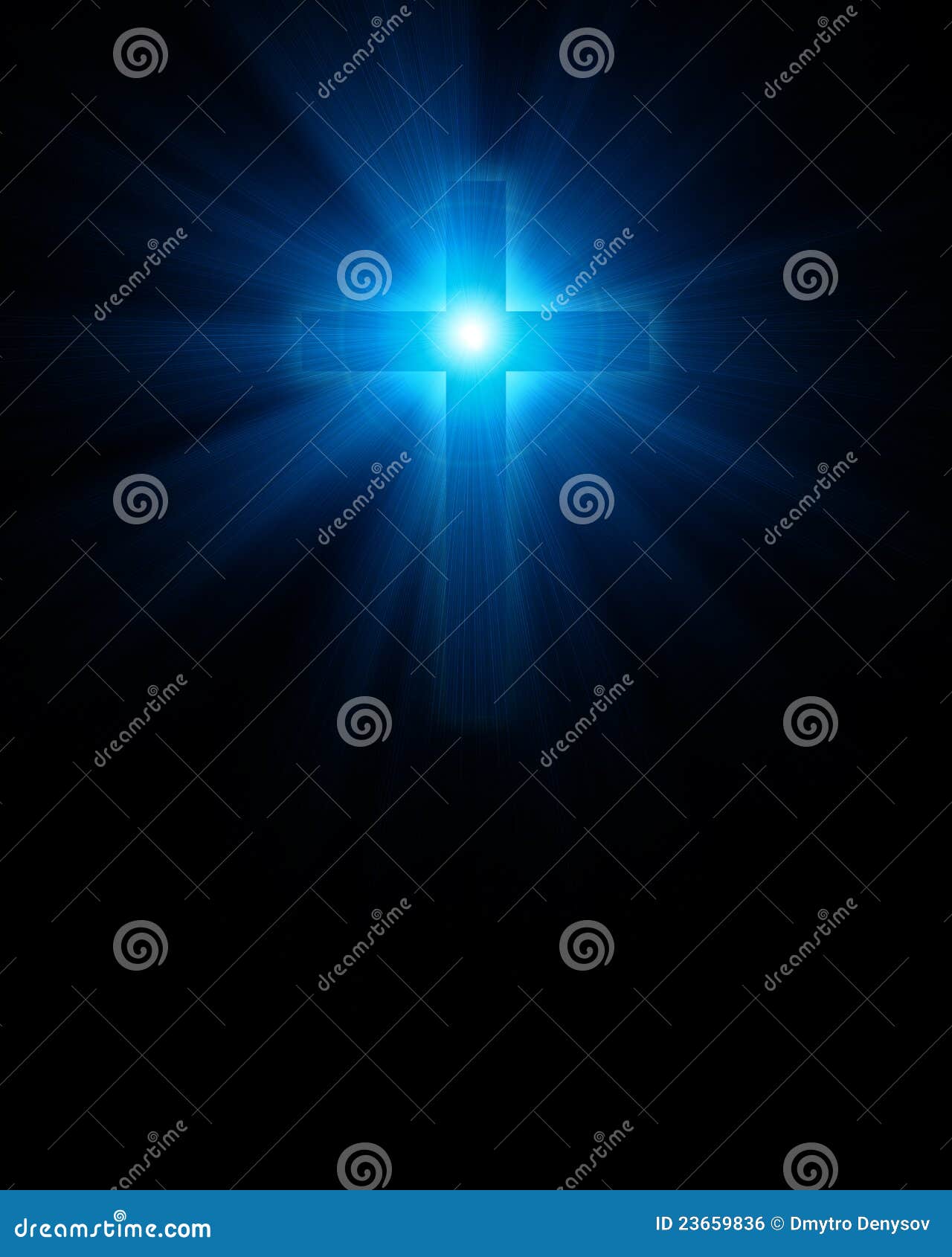 Cruz Que Brilla Intensamente Azul Foto de archivo - Imagen de religioso ...