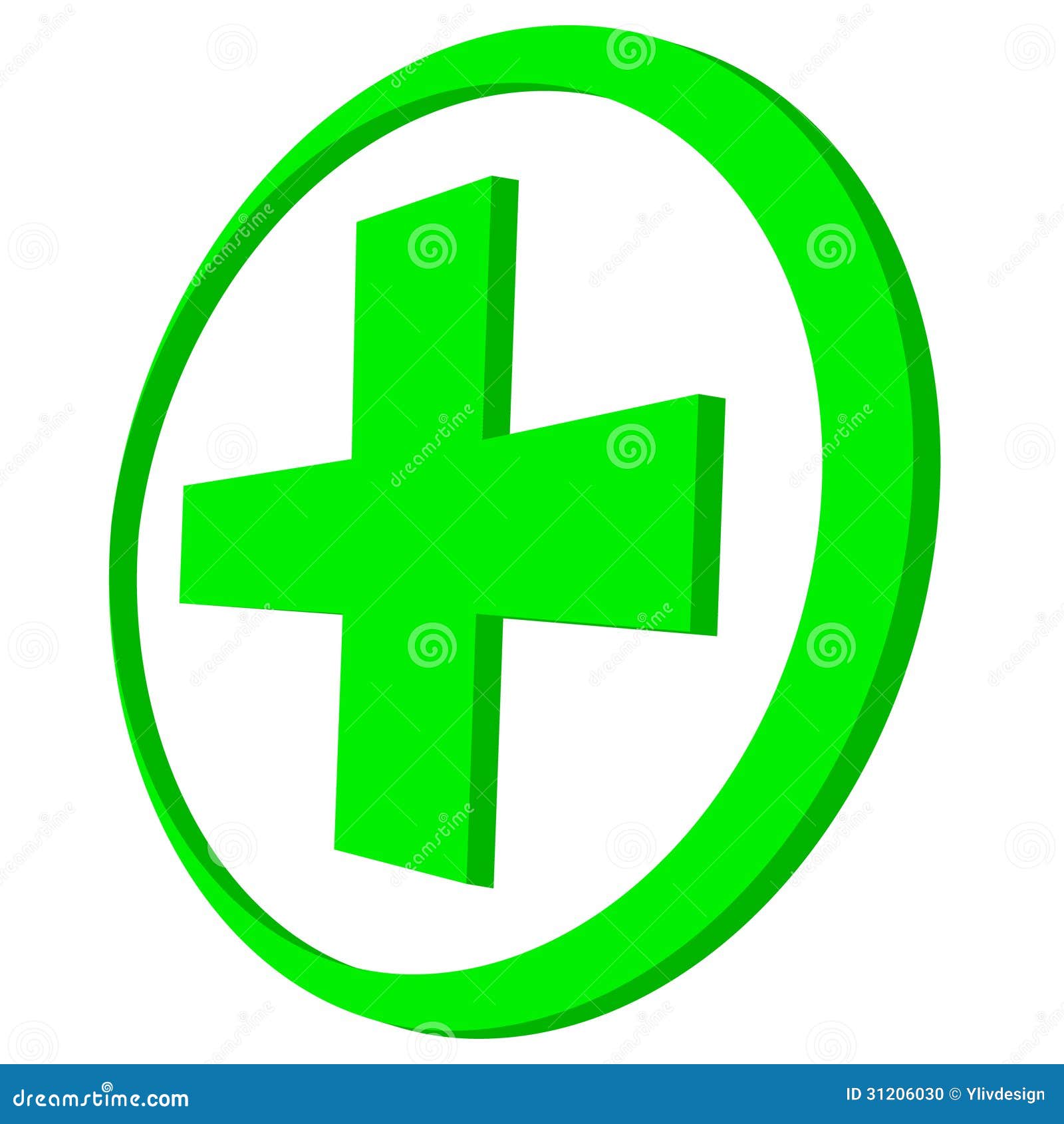Cruz verde ilustración del vector. Ilustración de global - 31206030