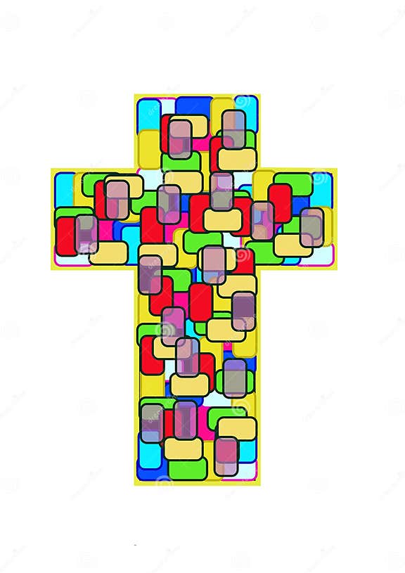 Cruz - vidro da mancha ilustração do vetor. Ilustração de cristianismo ...