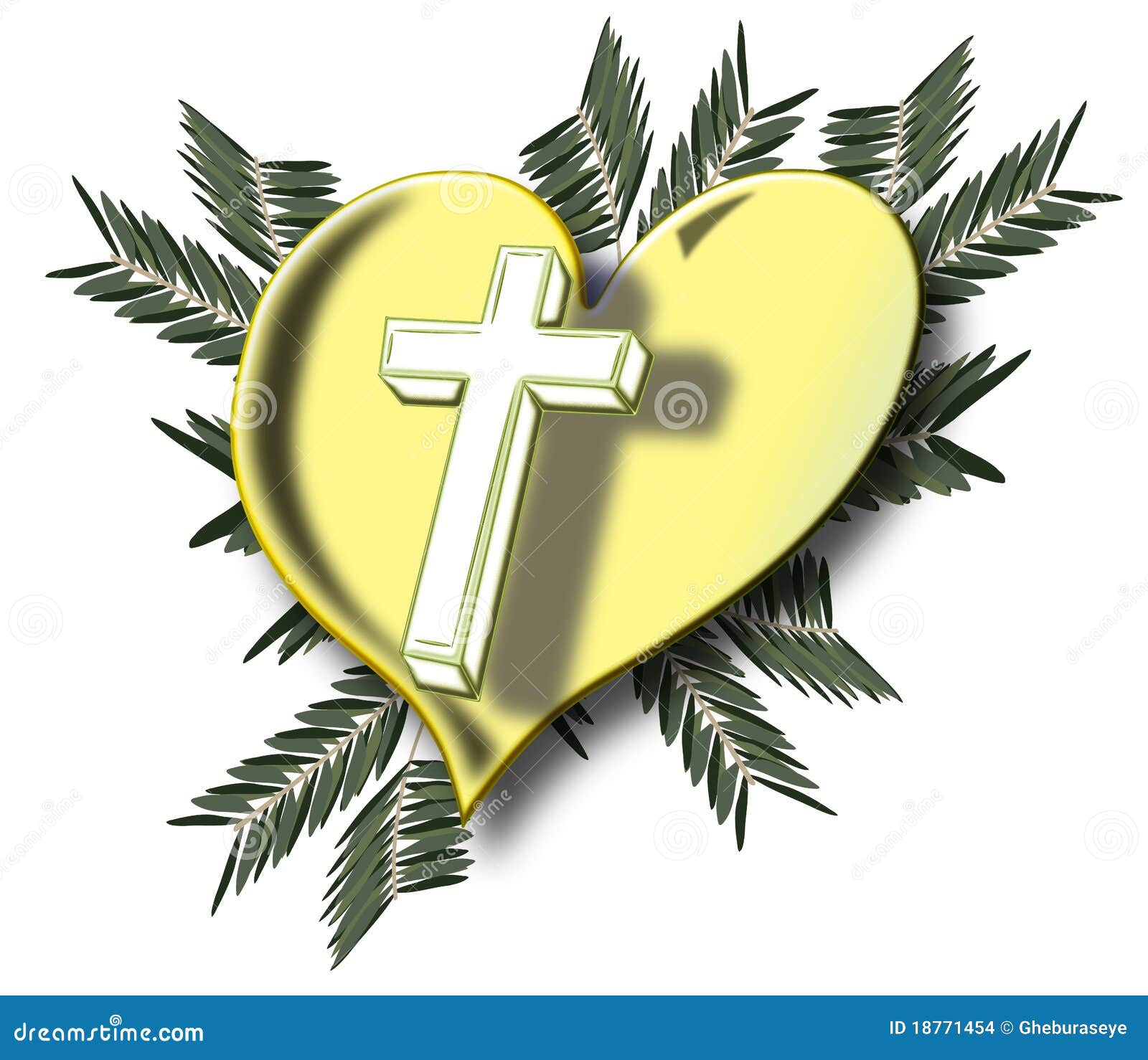 Cruz y corazón stock de ilustración. Ilustración de verde - 18771454