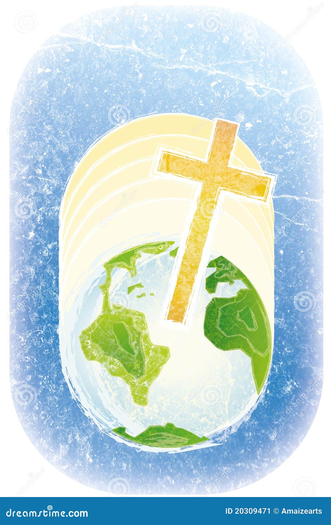 Cruz y mundo stock de ilustración. Ilustración de salvador - 20309471