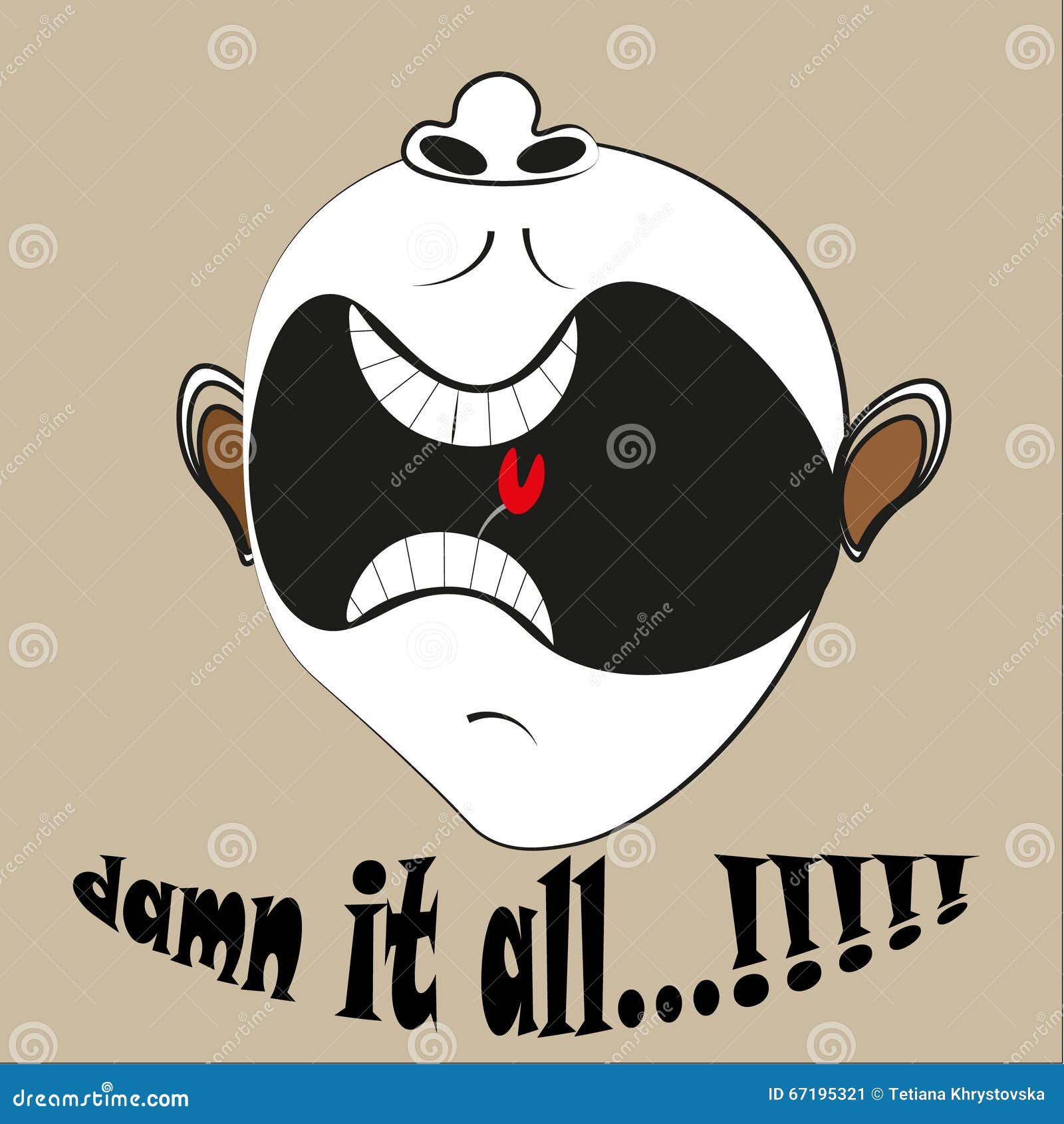 The cry and angry emotion stock vector. Illustration of drawing - 67195321