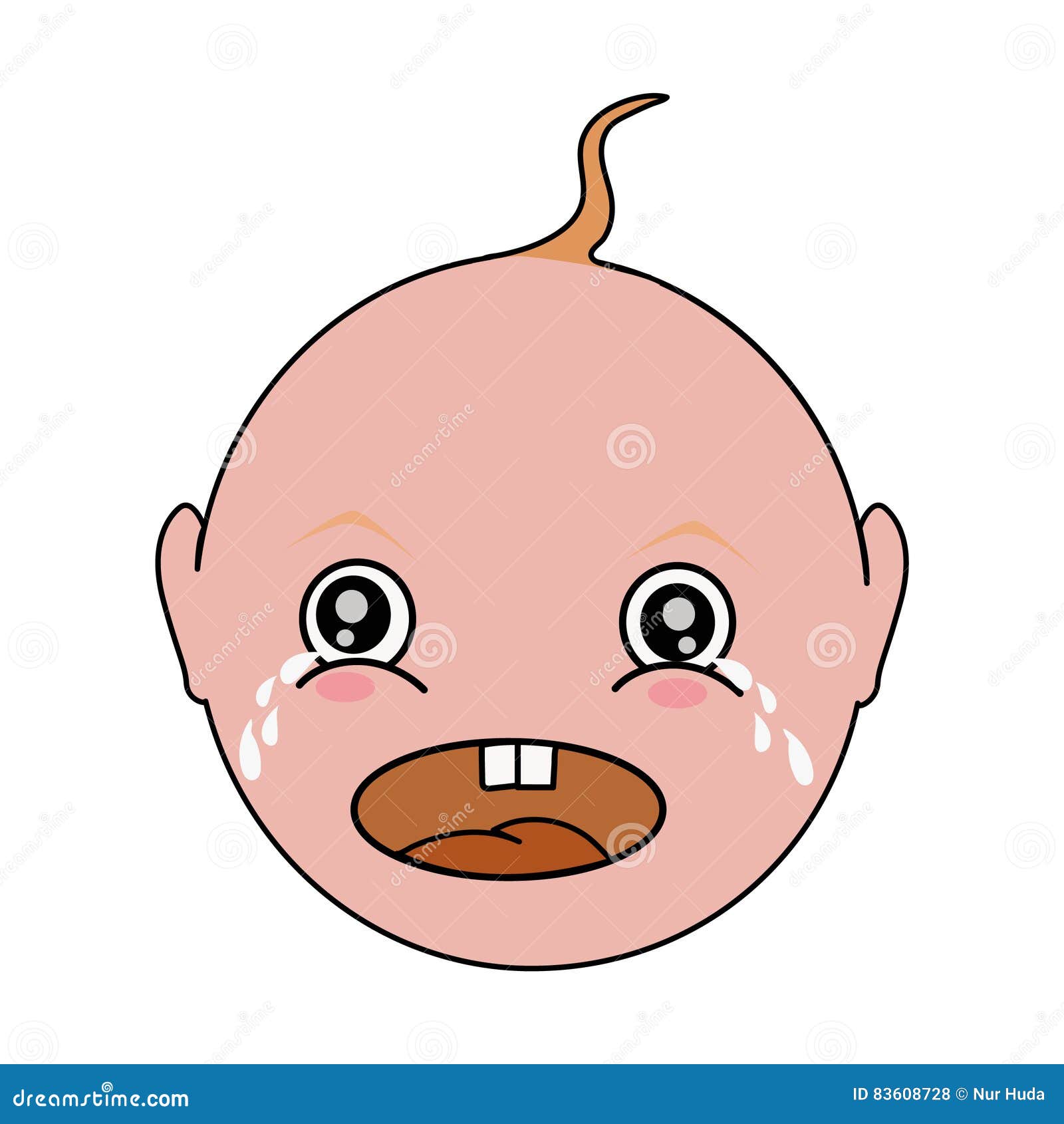 Cry baby face stock vector. Illustration of cute, baby - 83608728