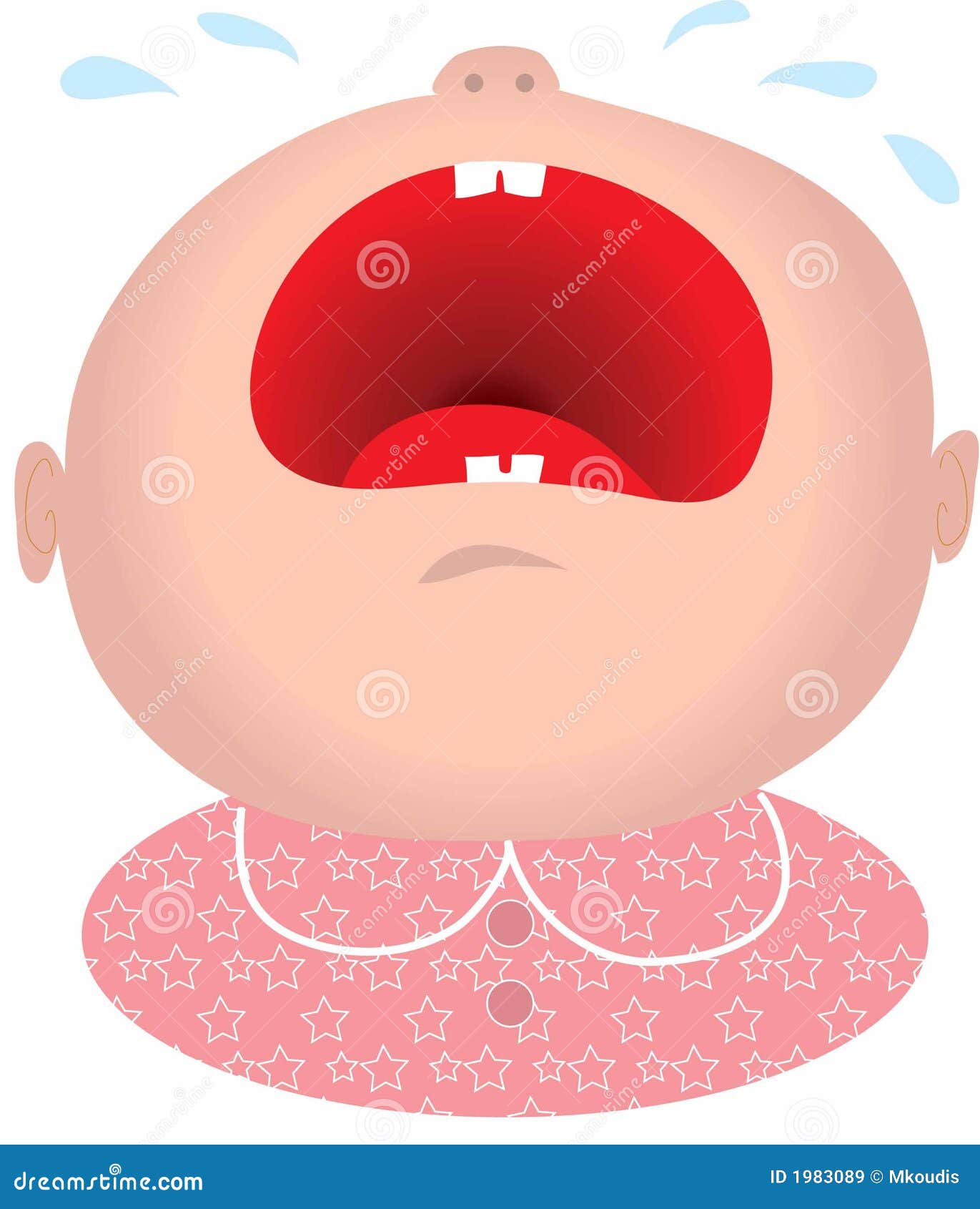 Cry Baby Girl stock vector. Illustration of head, face - 1983089