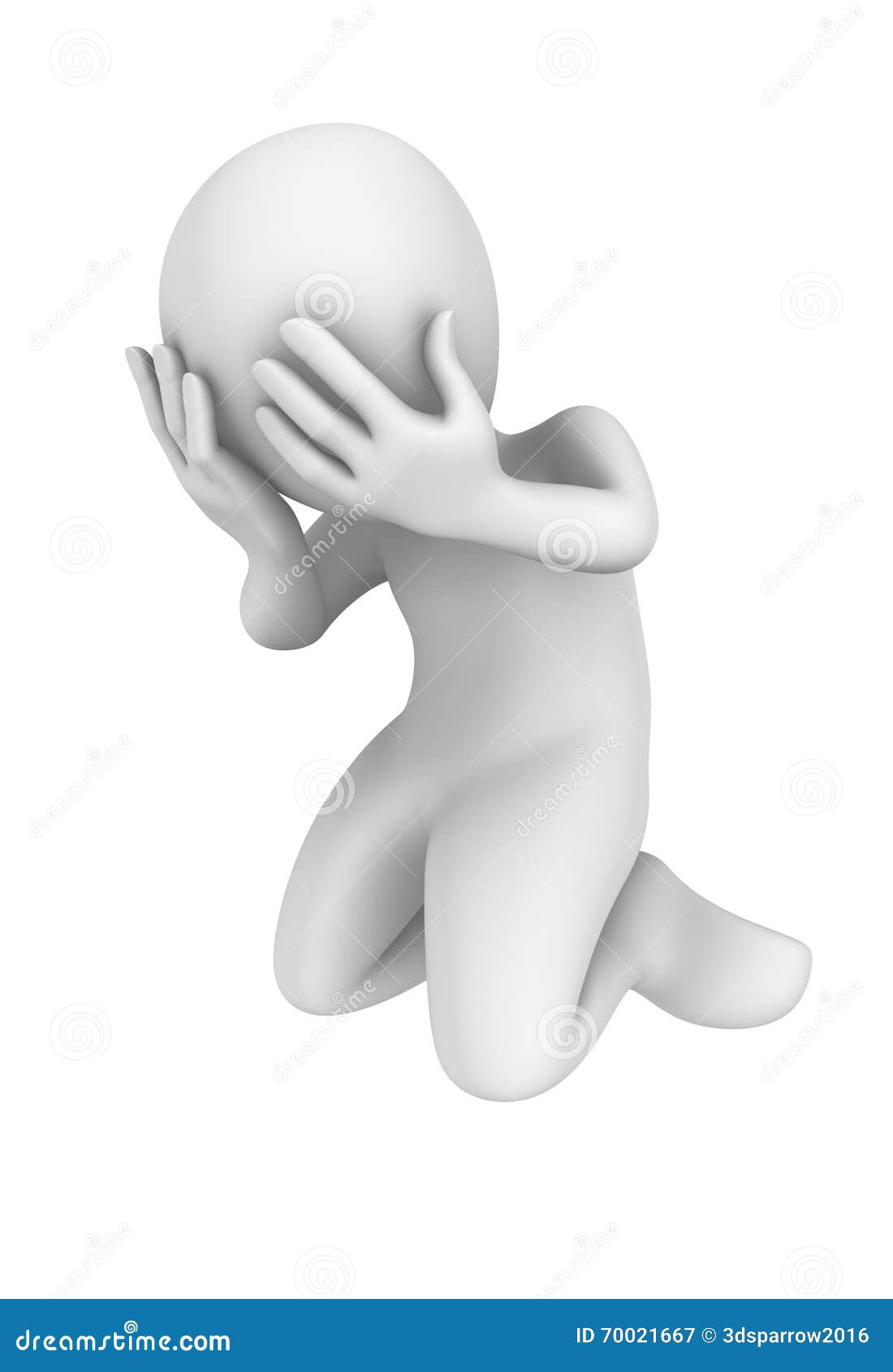 Cry of 3d abstract human. stock illustration. Illustration of unhappy ...
