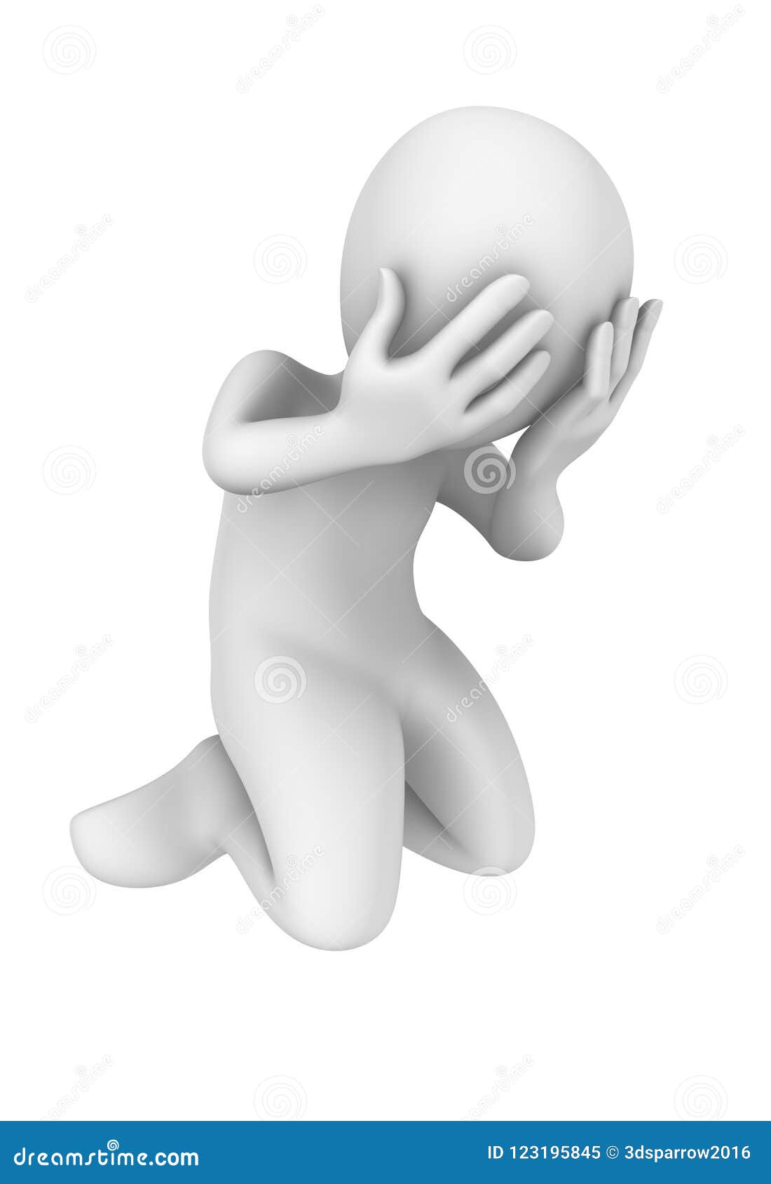 Cry of 3d Abstract Human. 3d Illustration. Stock Illustration ...
