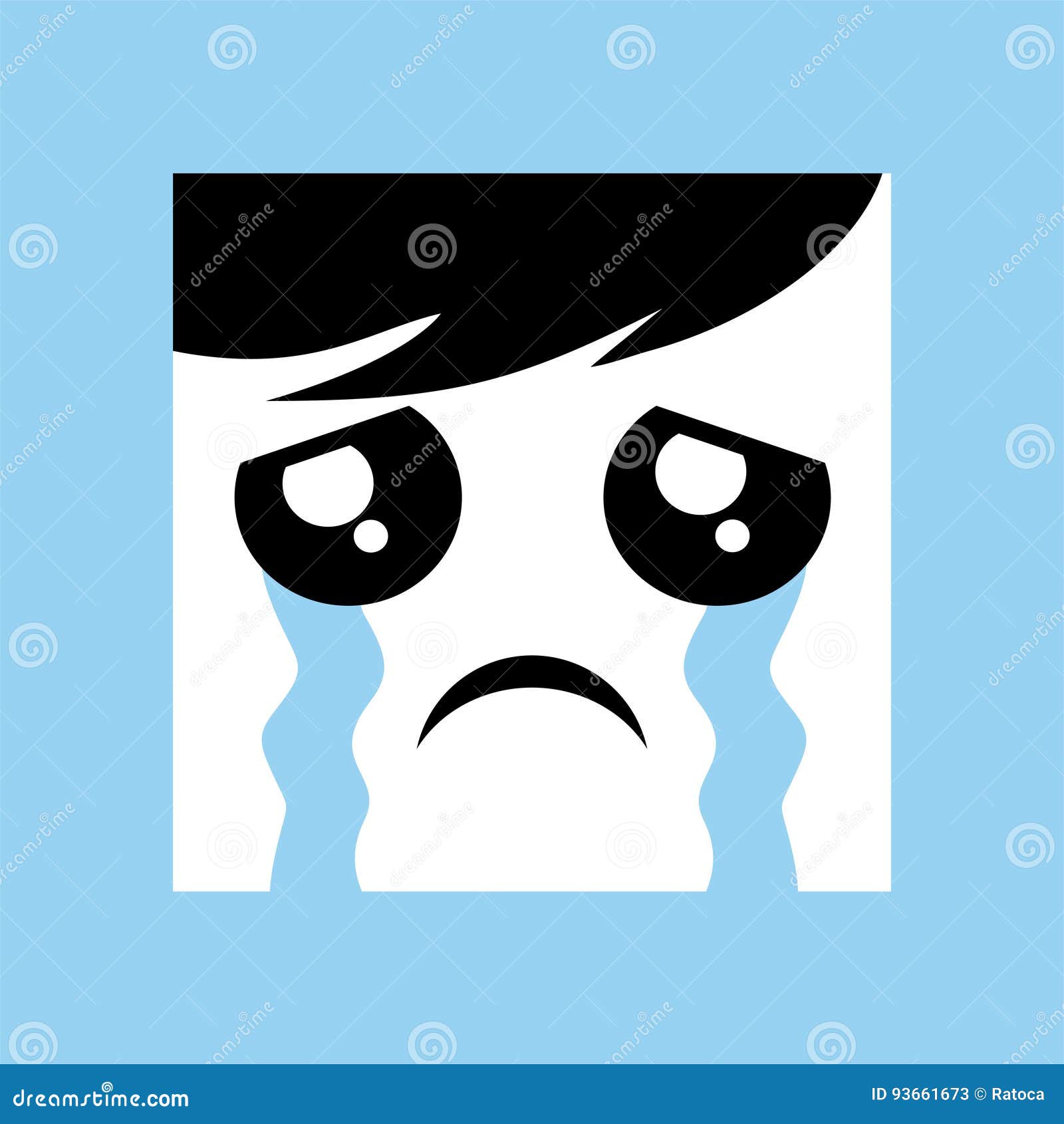 Cry expression icon stock vector. Illustration of emoticon - 93661673
