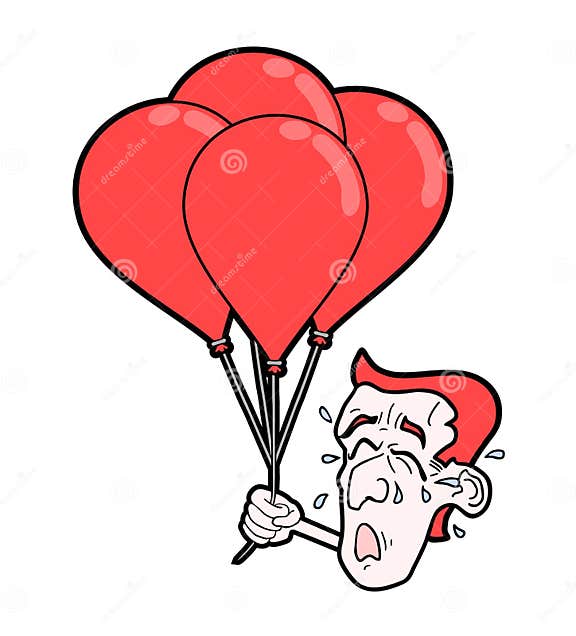 Cry face with balloons stock vector. Illustration of fair - 91039845