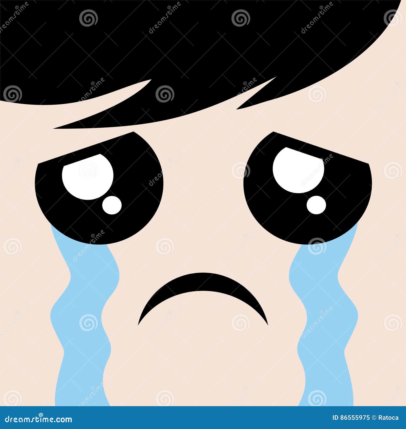 Cry face draw stock vector. Illustration of design, symbol - 86555975