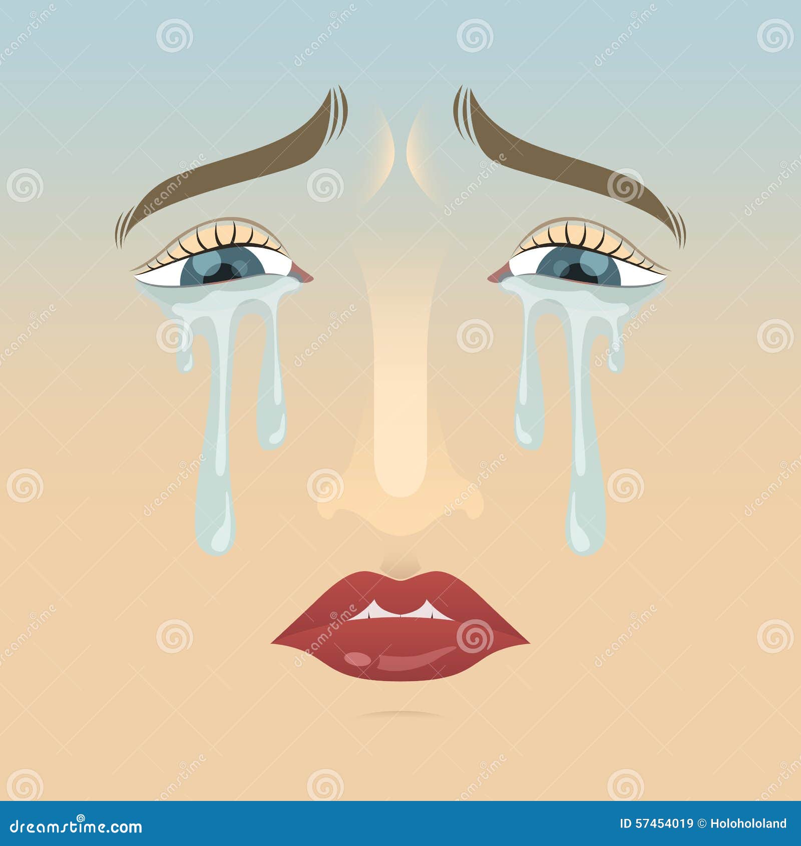 Cry face stock vector. Illustration of sentiment, pain - 57454019