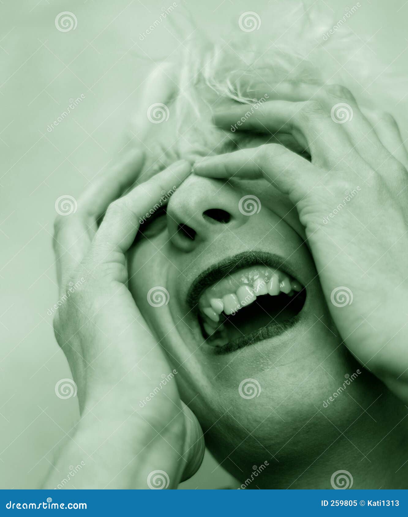 Cry of fear stock image. Image of fear, blond, green, person - 259805
