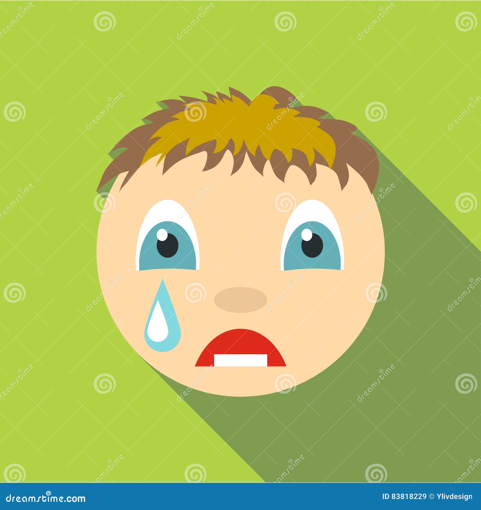 Cry icon, flat style stock vector. Illustration of shout - 83818229