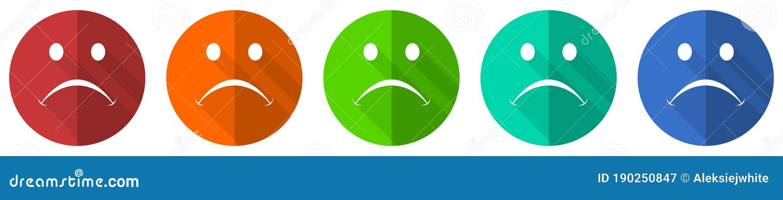 Cry Icon Set, Red, Blue, Green and Orange Flat Design Web Buttons ...