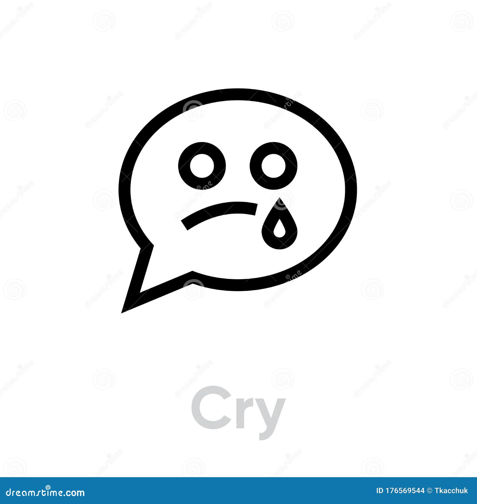 Cry Message Chat Icon. Editable Vector Outline Stock Vector ...