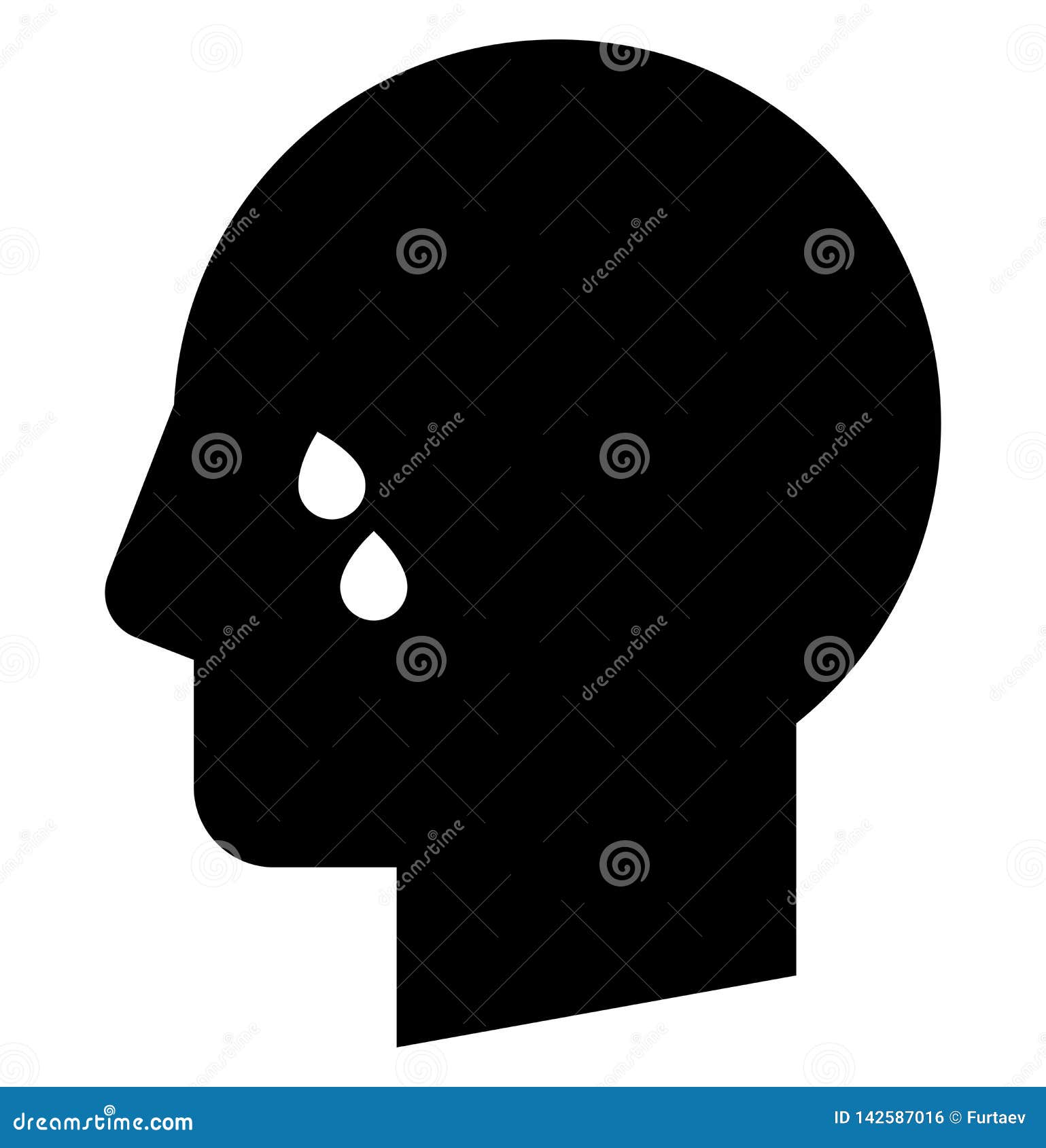 Crying man icon stock vector. Illustration of despair - 142587016