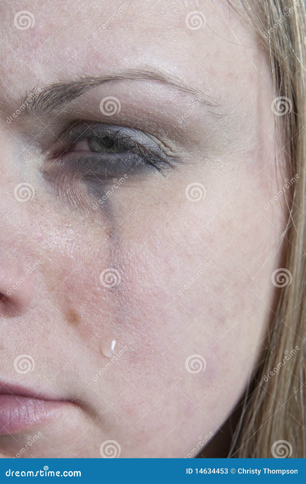 Crying stock image. Image of smudged, abused, weep, face - 14634453