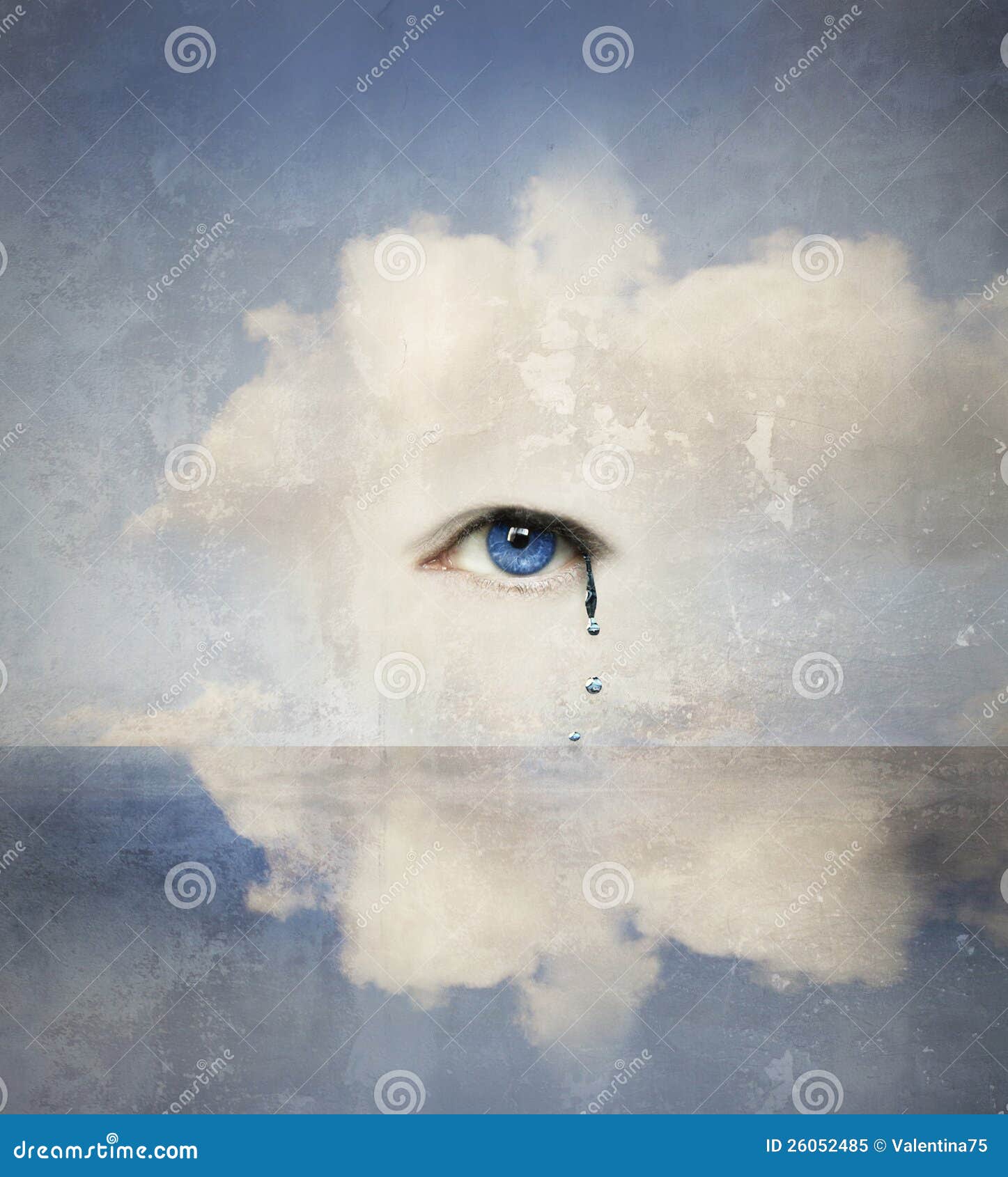 Surreal Eye, Crying, Water Illustration | CartoonDealer.com #64044150