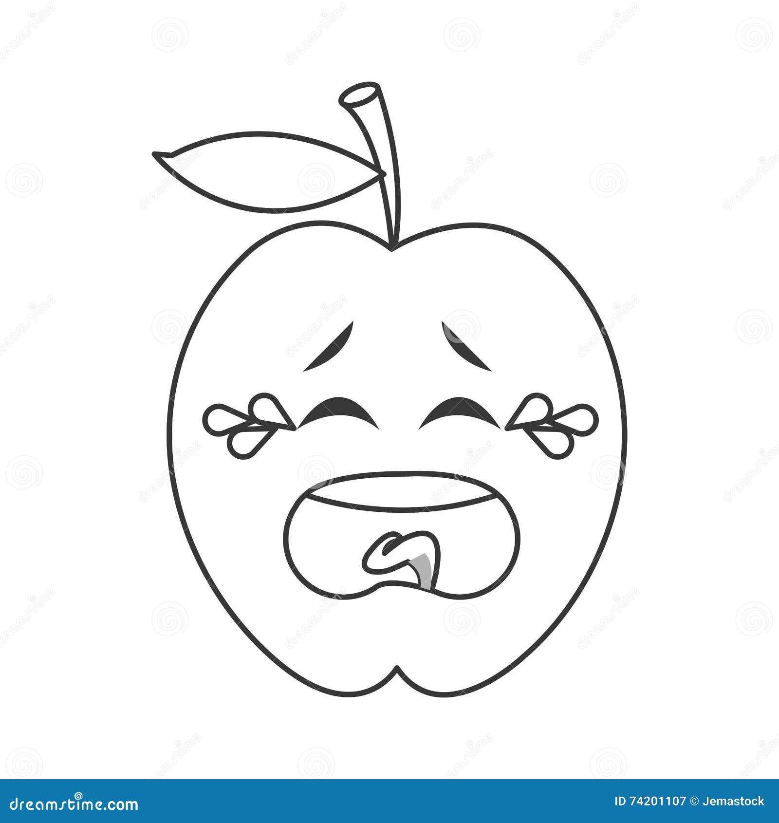 Crying Apple Simple Clean Cartoon Illustration | CartoonDealer.com ...