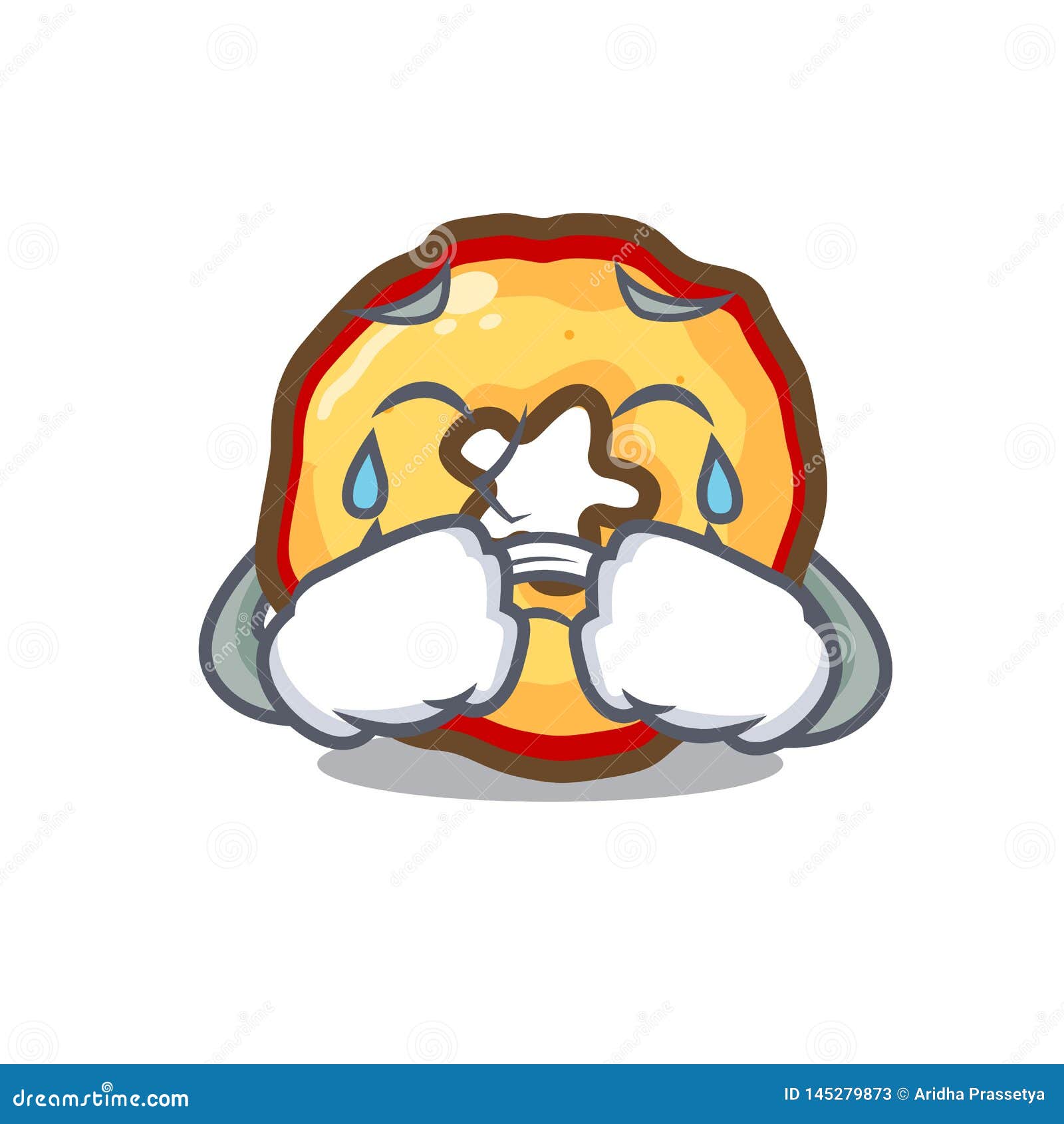 Crying Apple Chips Presented on Character Boards Stock Vector ...