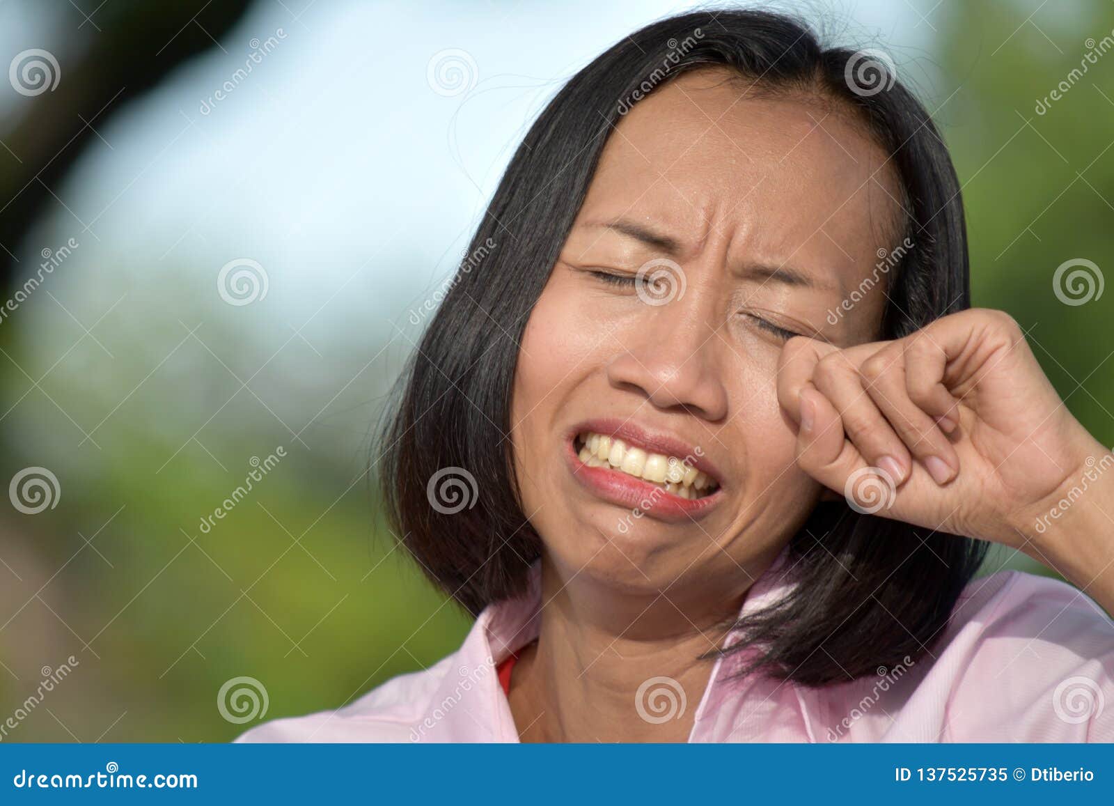 Crying Attractive Asian Female Stock Image - Image of emotional ...