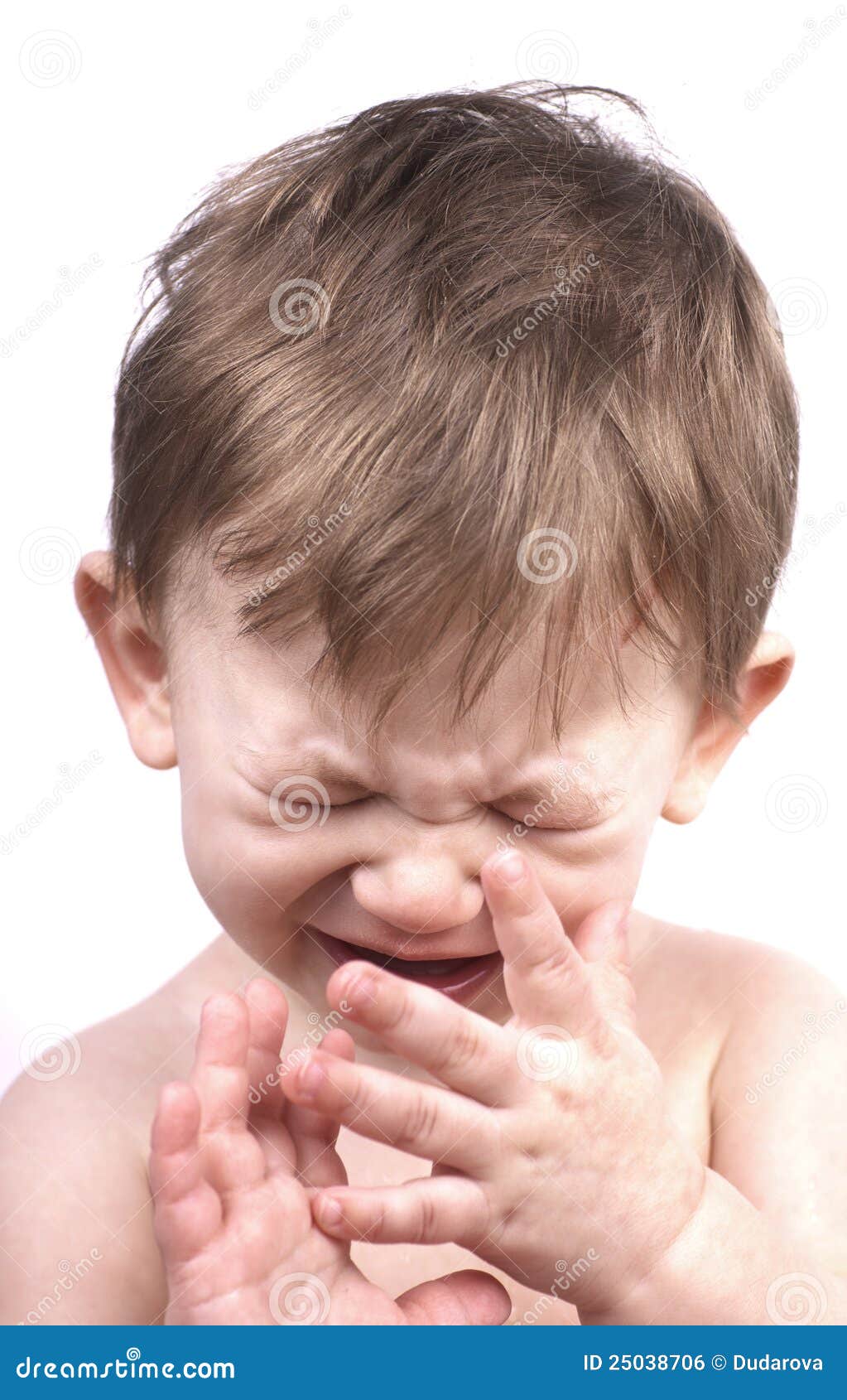 Crying baby boy isolated stock photo. Image of isolated - 25038706