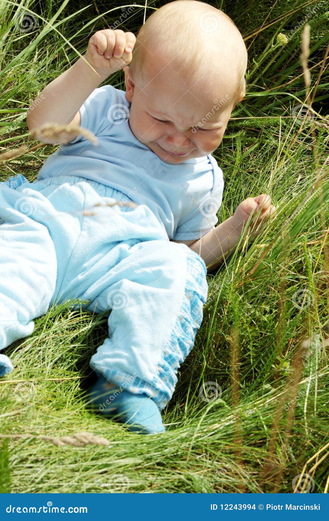 Crying baby boy outdoors stock photo. Image of child - 12243994