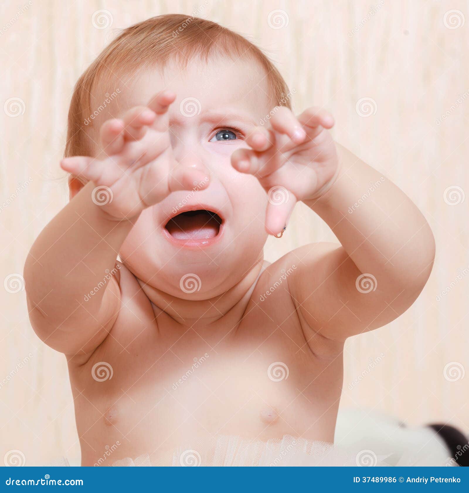 Crying baby girl isolated stock photo. Image of isolated - 37489986