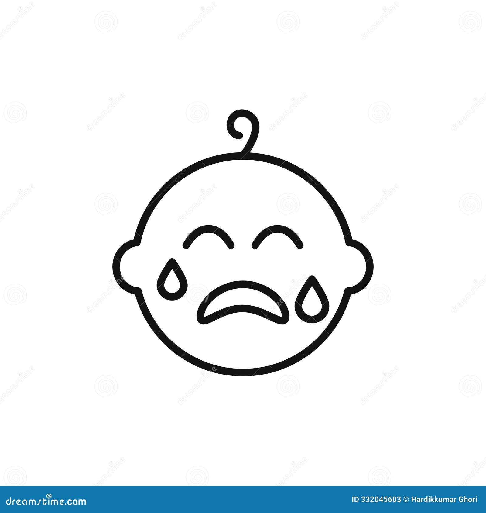 Crying Baby Icon Symbol on White Background Stock Vector - Illustration ...