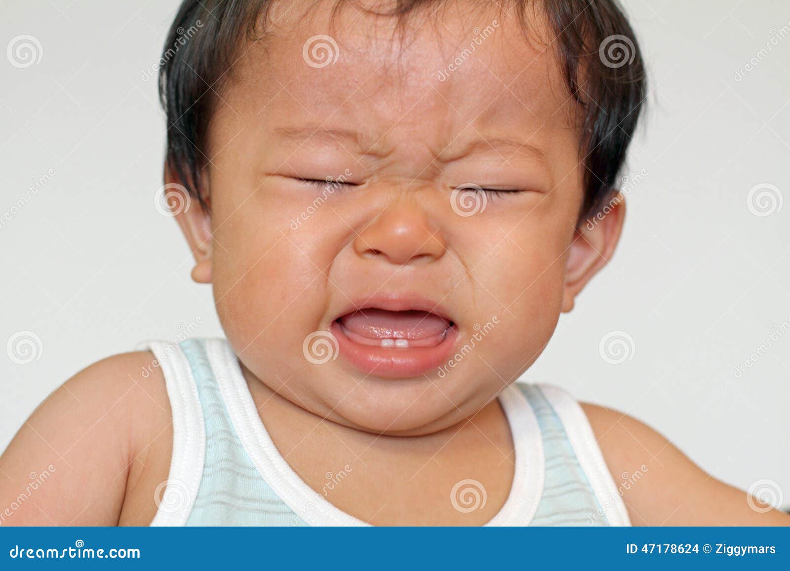 Crying baby stock photo. Image of crying, infant, year - 47178624