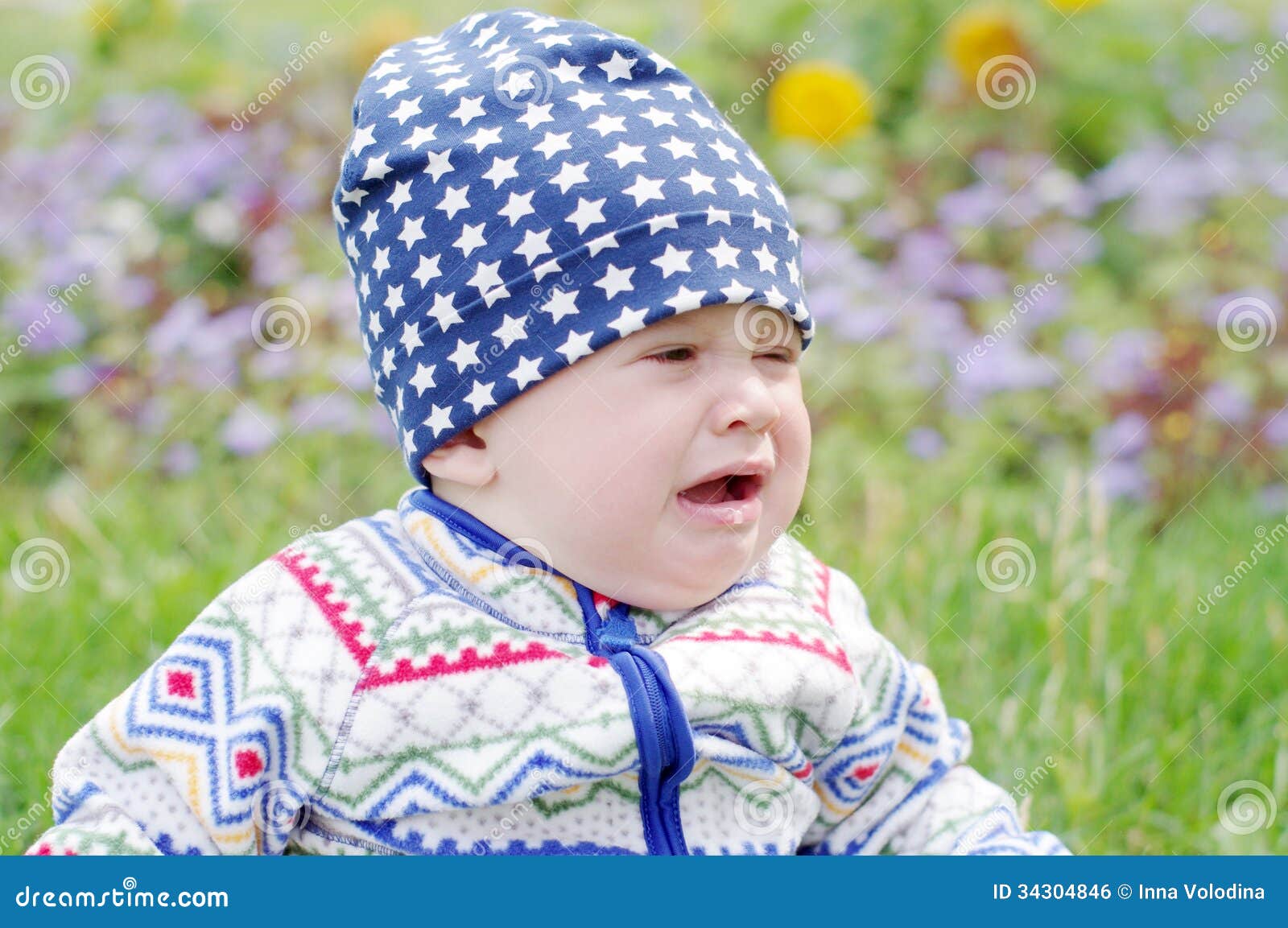 Crying baby outdoors stock photo. Image of small, offense - 34304846