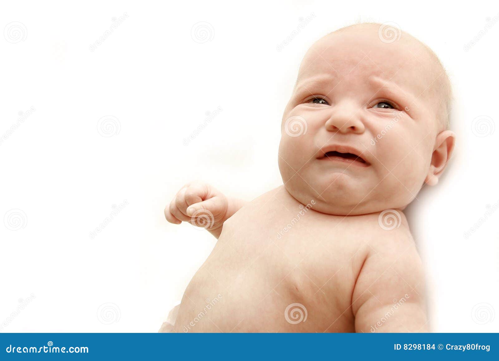 Crying baby over white stock photo. Image of childhood - 8298184