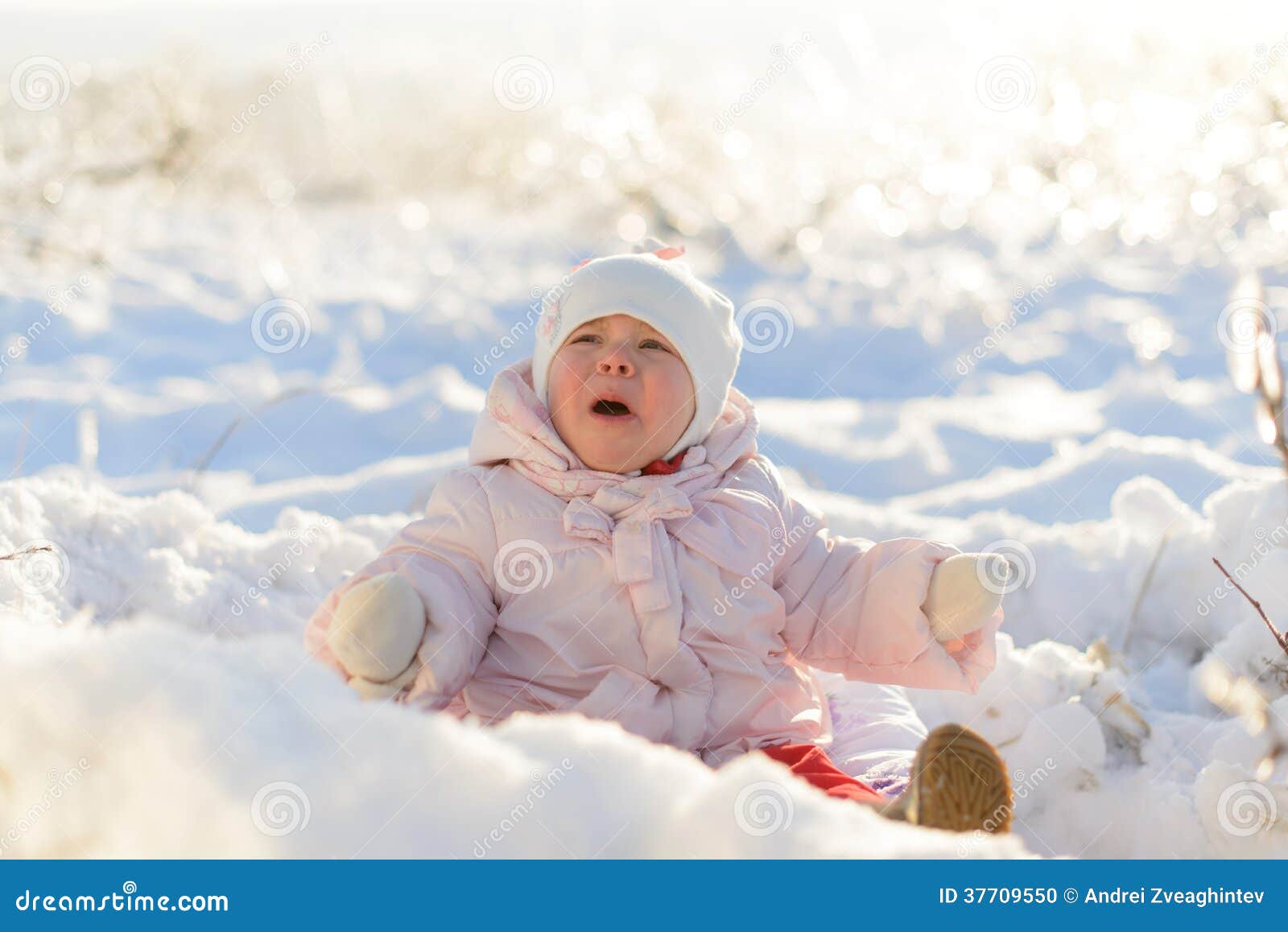 Crying Baby in Sunny Day stock photo. Image of outdoors - 37709550