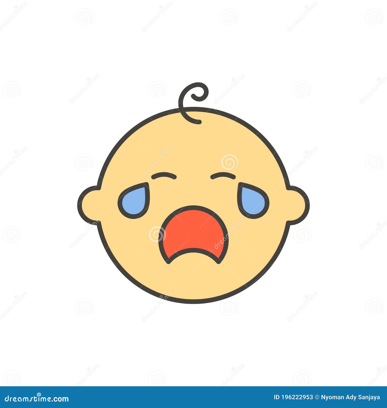 Crying Baby Vector Icon Symbol Isolated on White Background Stock ...