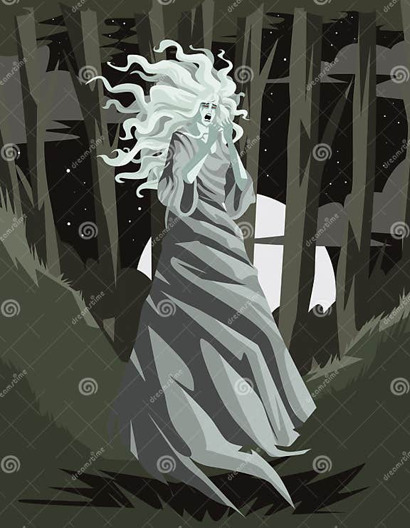Crying Banshee Folklore Mythology Ghost Stock Illustration ...