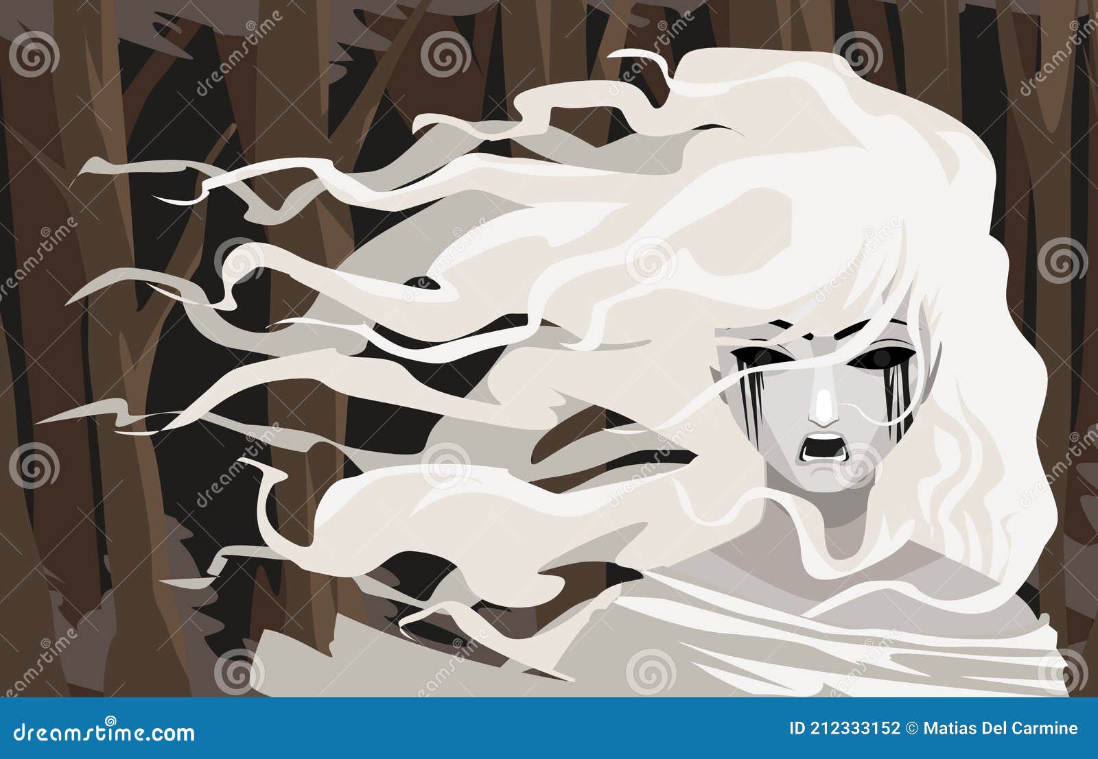Crying Banshee Folklore Mythology Ghost Stock Vector - Illustration of ...