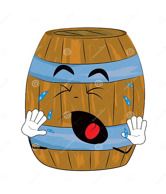 Crying Barrel cartoon stock illustration. Illustration of wooden - 48498133
