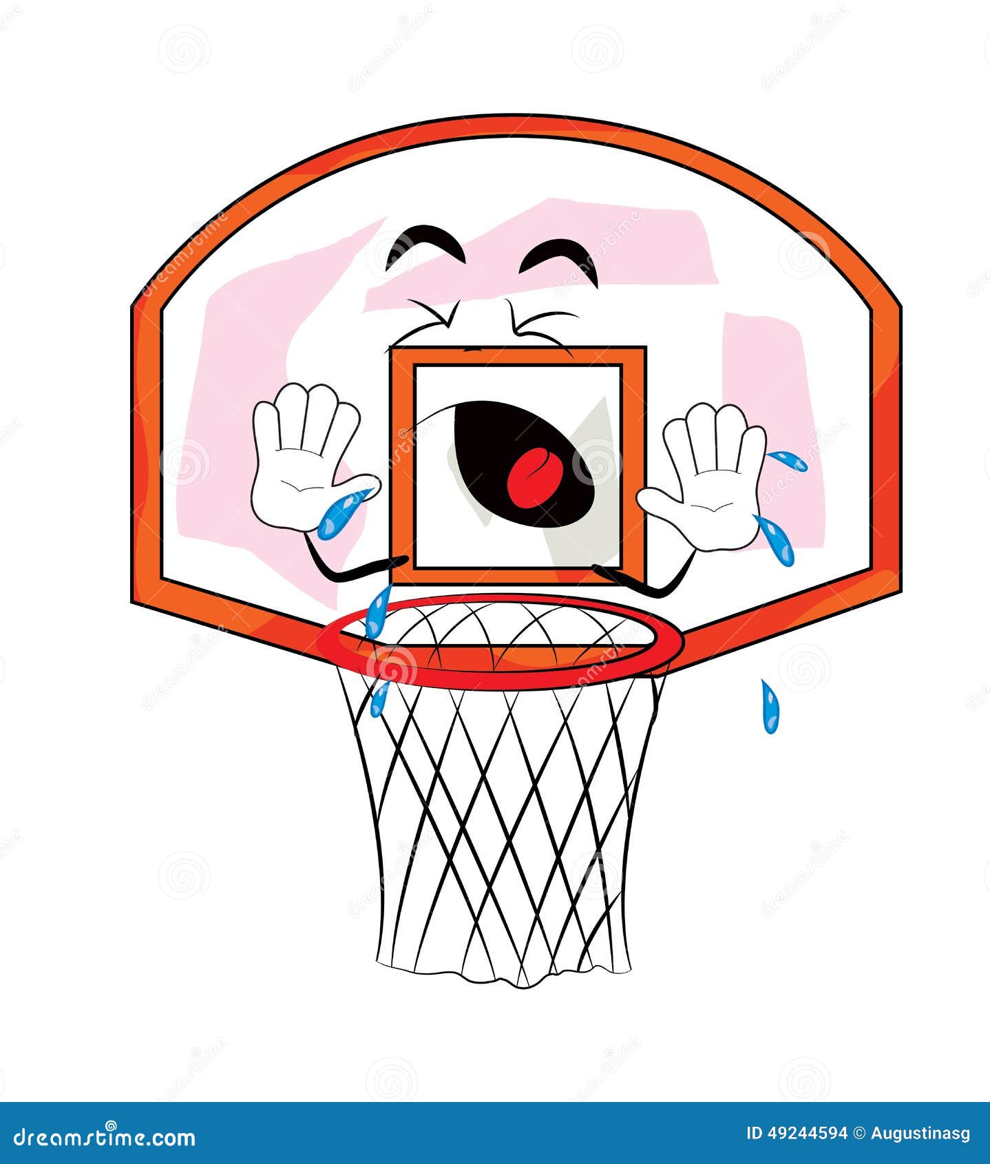 Crying Basketball Hoop Cartoon Stock Illustration - Illustration of ...