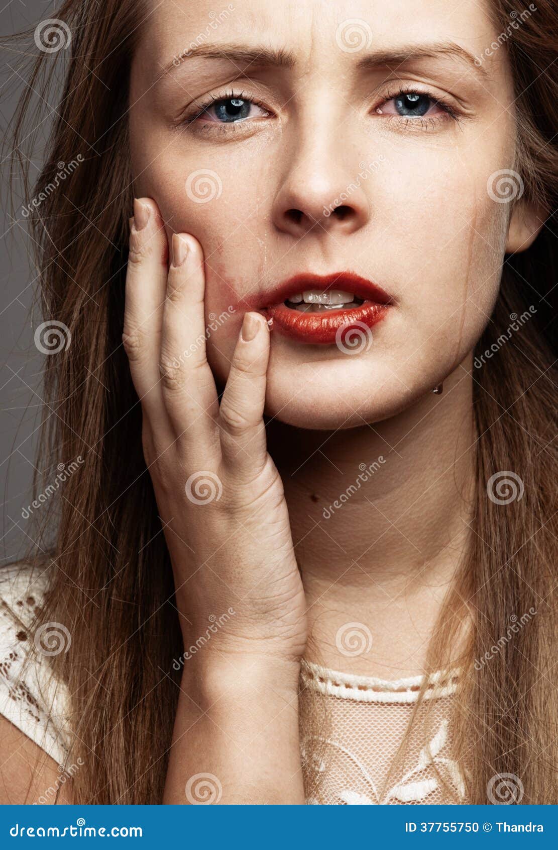 Crying Beauty Girl. stock photo. Image of loss, human - 37755750