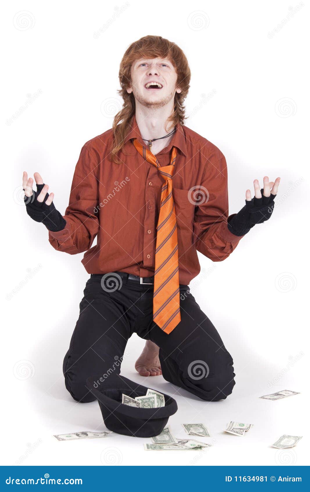 Crying beggar stock image. Image of male, cash, screaming - 11634981