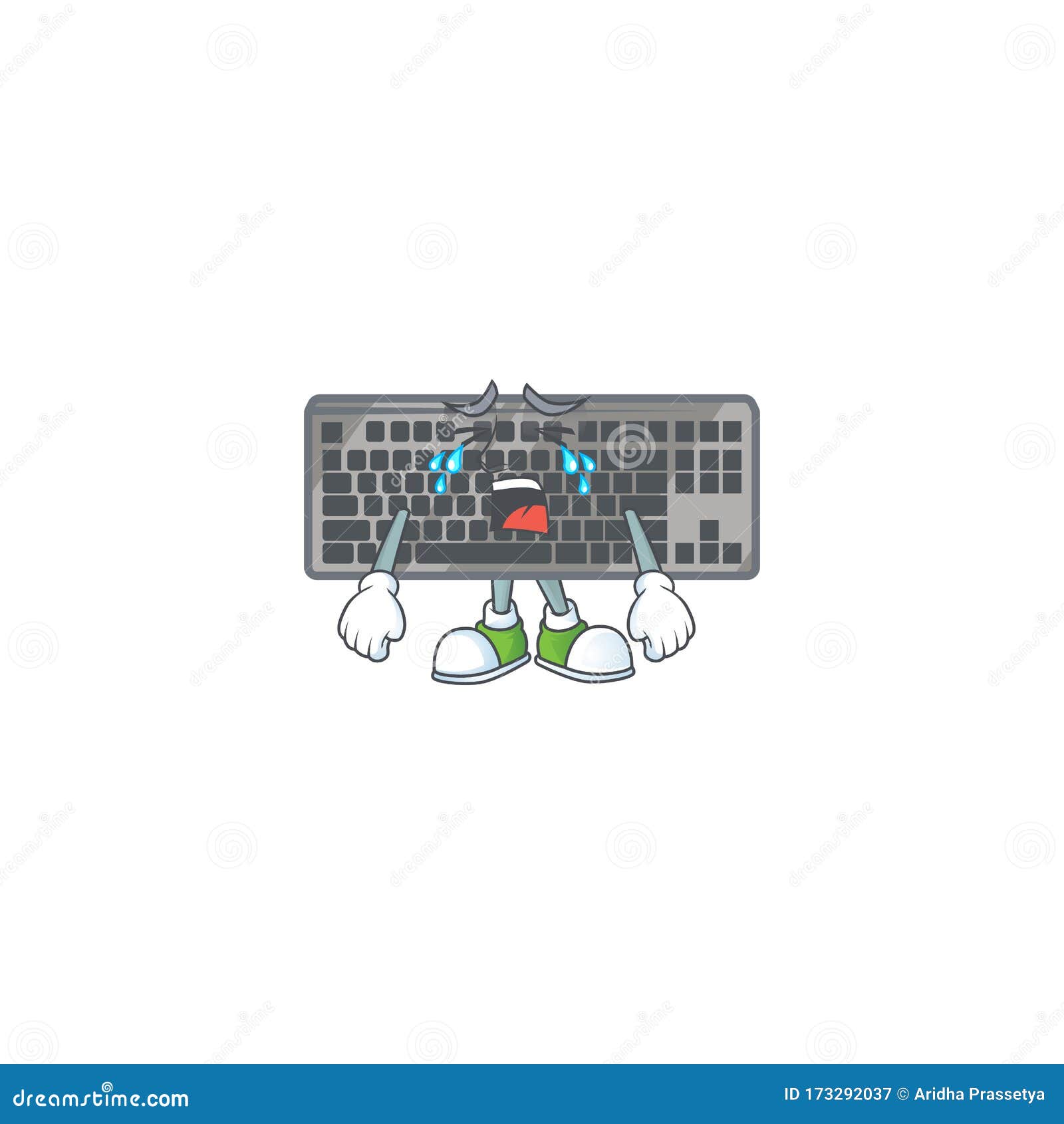 A Crying Black Keyboard Mascot Design Style Stock Vector - Illustration ...