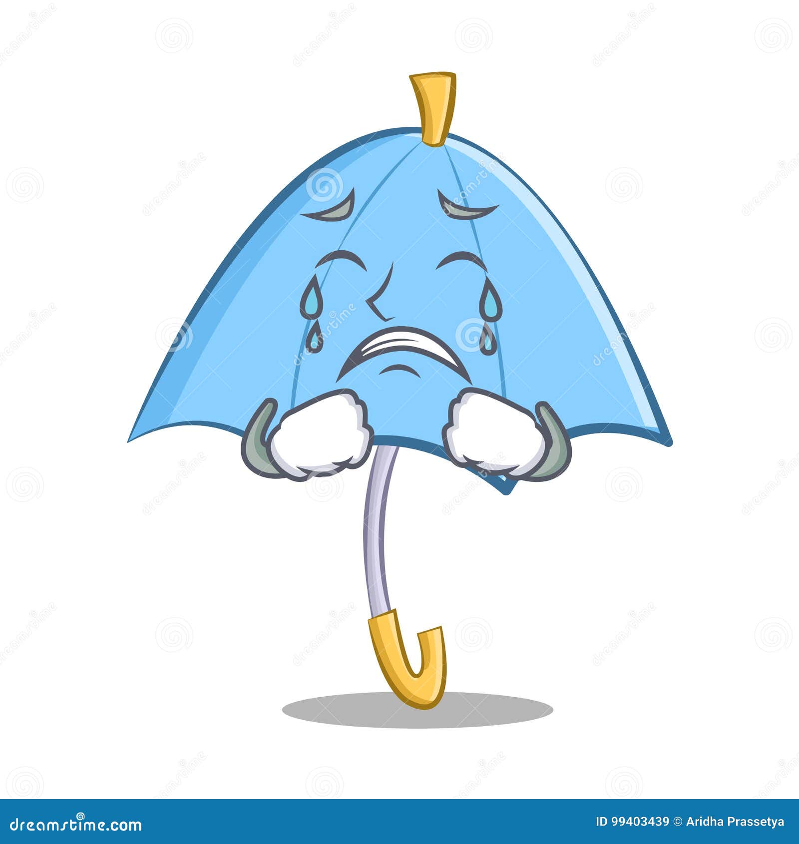 Crying Blue Umbrella Character Cartoon Stock Vector - Illustration of ...
