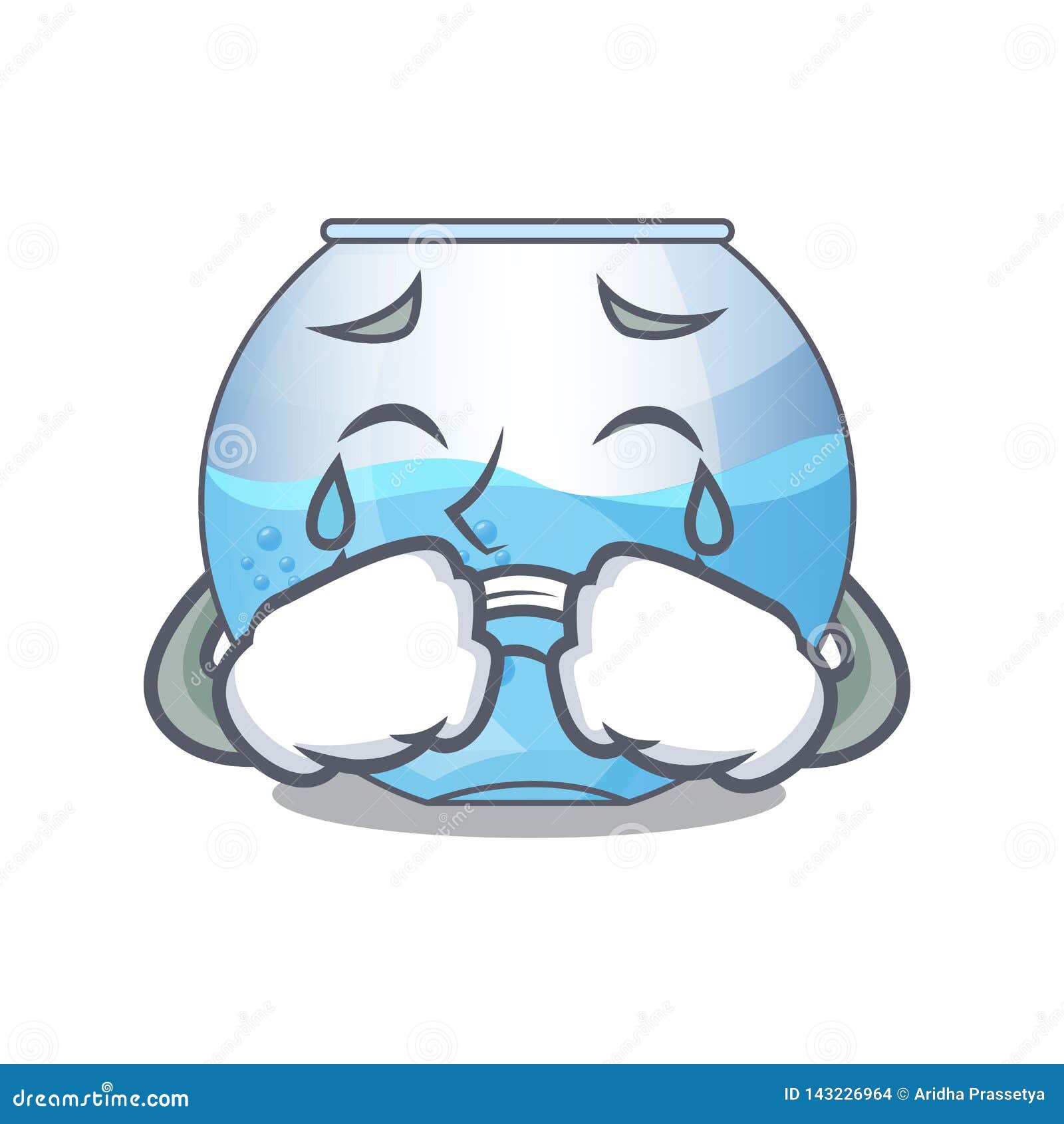 Crying Bowl Aquarium in the Character Shape Stock Vector - Illustration ...