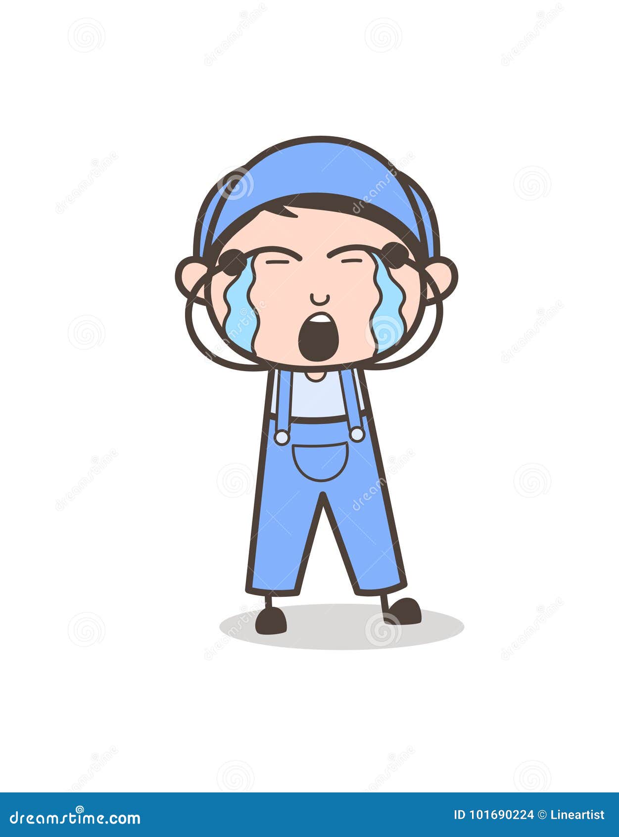 Crying Boy Face Vector Illustration Stock Illustration - Illustration ...