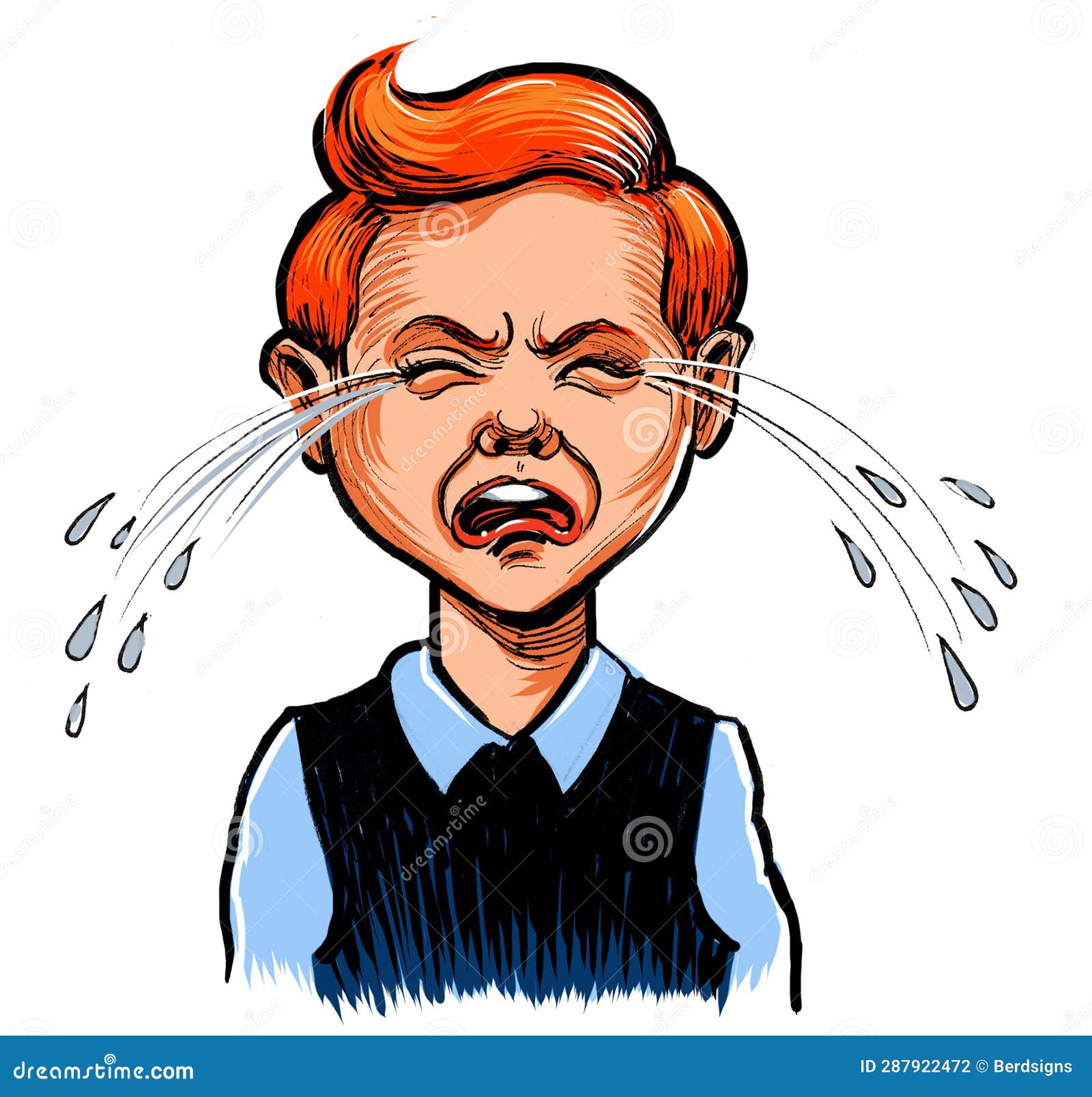 Crying boy stock illustration. Illustration of child - 287922472