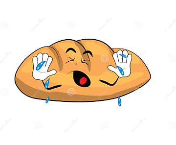 Crying bread cartoon stock illustration. Illustration of crying - 49614561