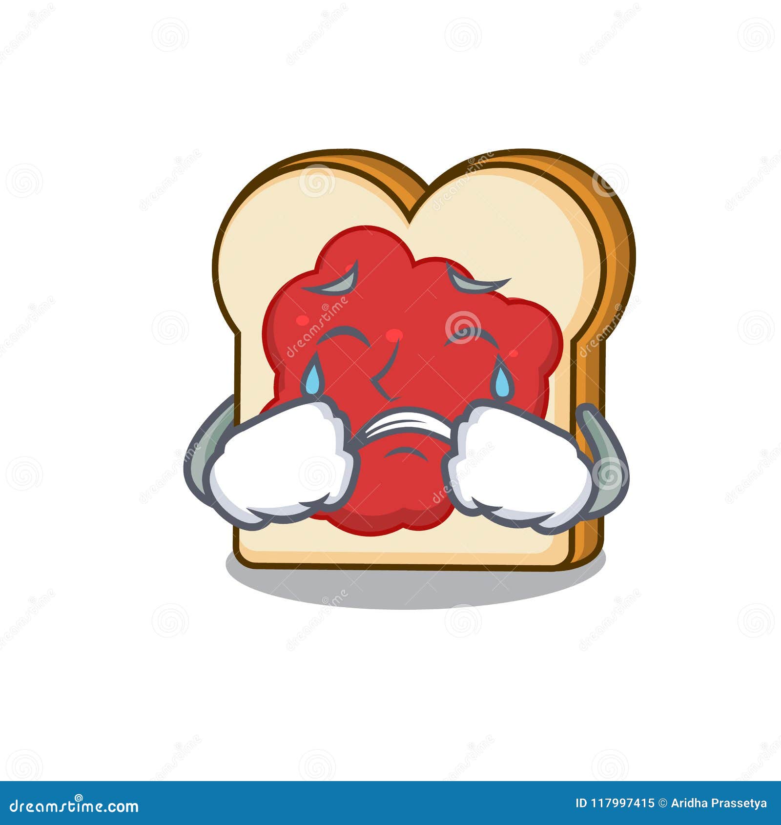 Bread Crying Illustration. Character Vector | CartoonDealer.com #206939055
