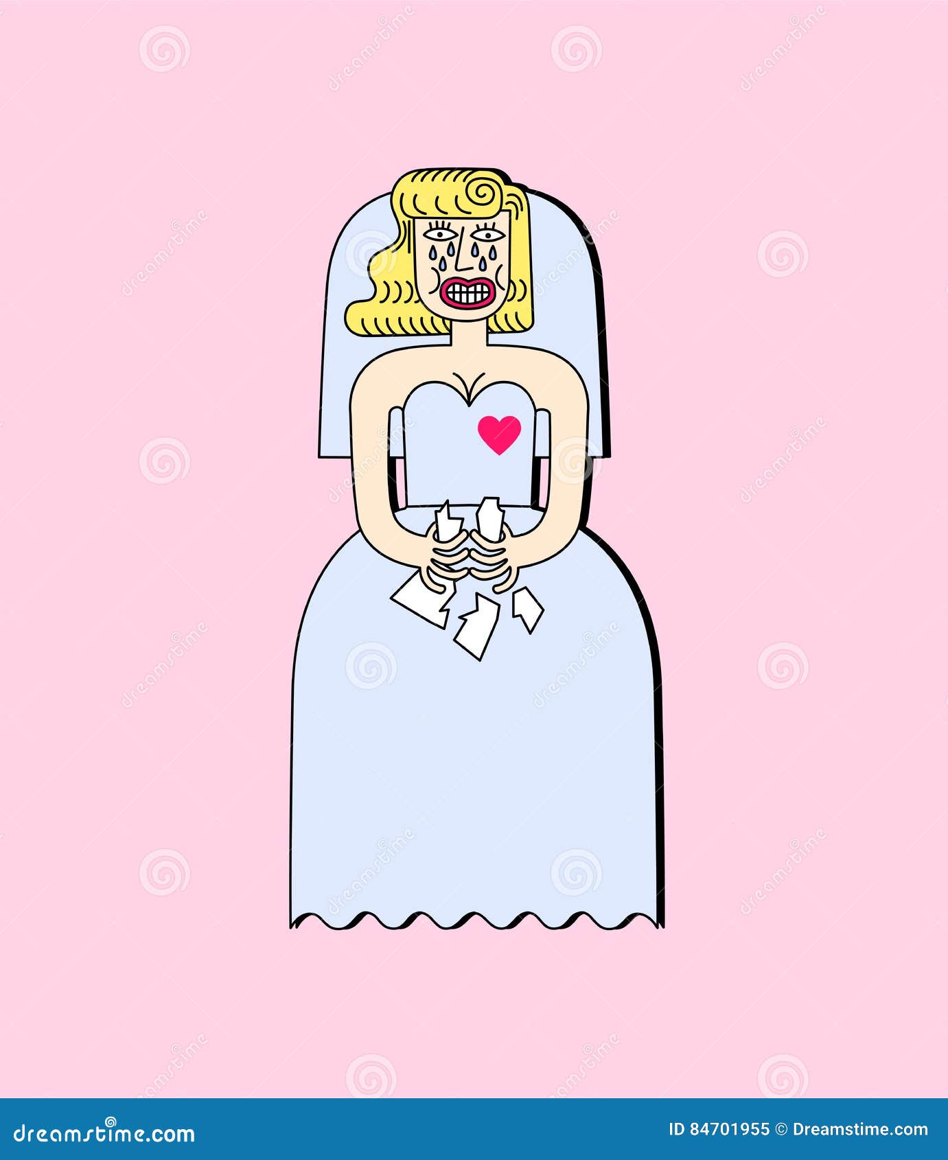 Crying bride stock illustration. Illustration of background - 84701955